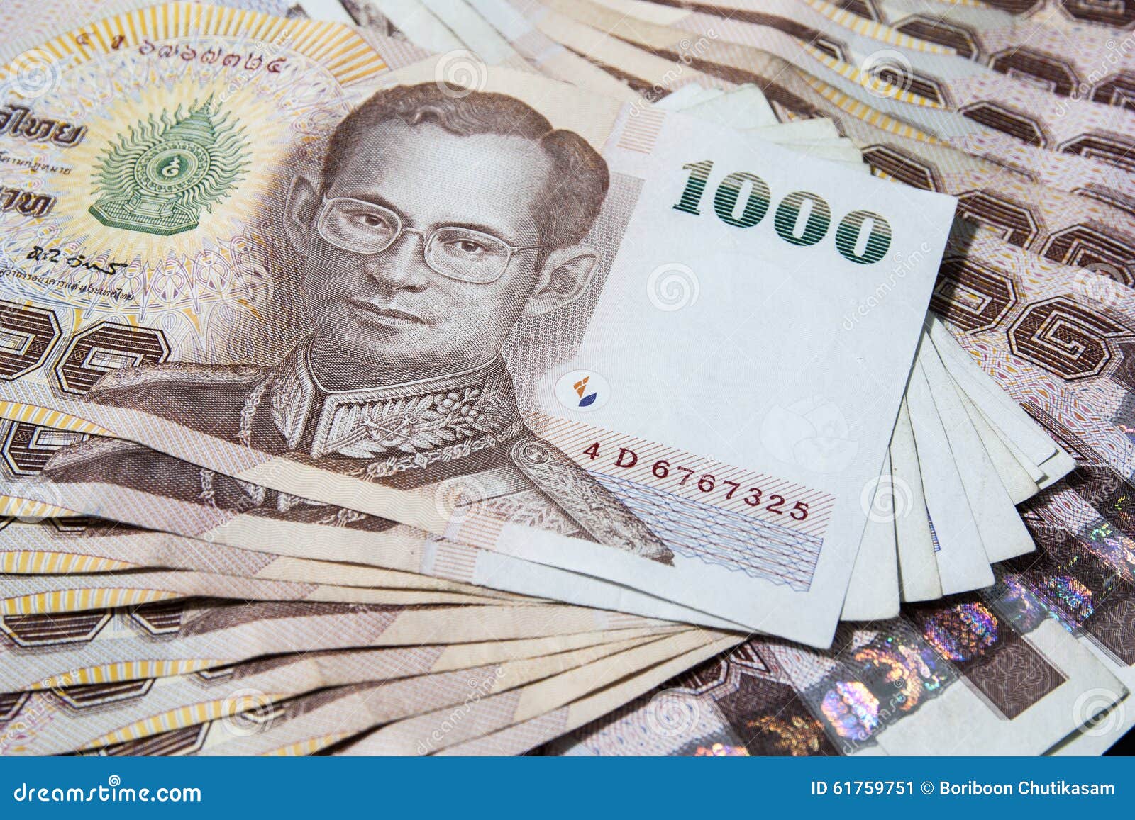 Thai money, 1000 Baht. stock image. Image of savings - 61759751