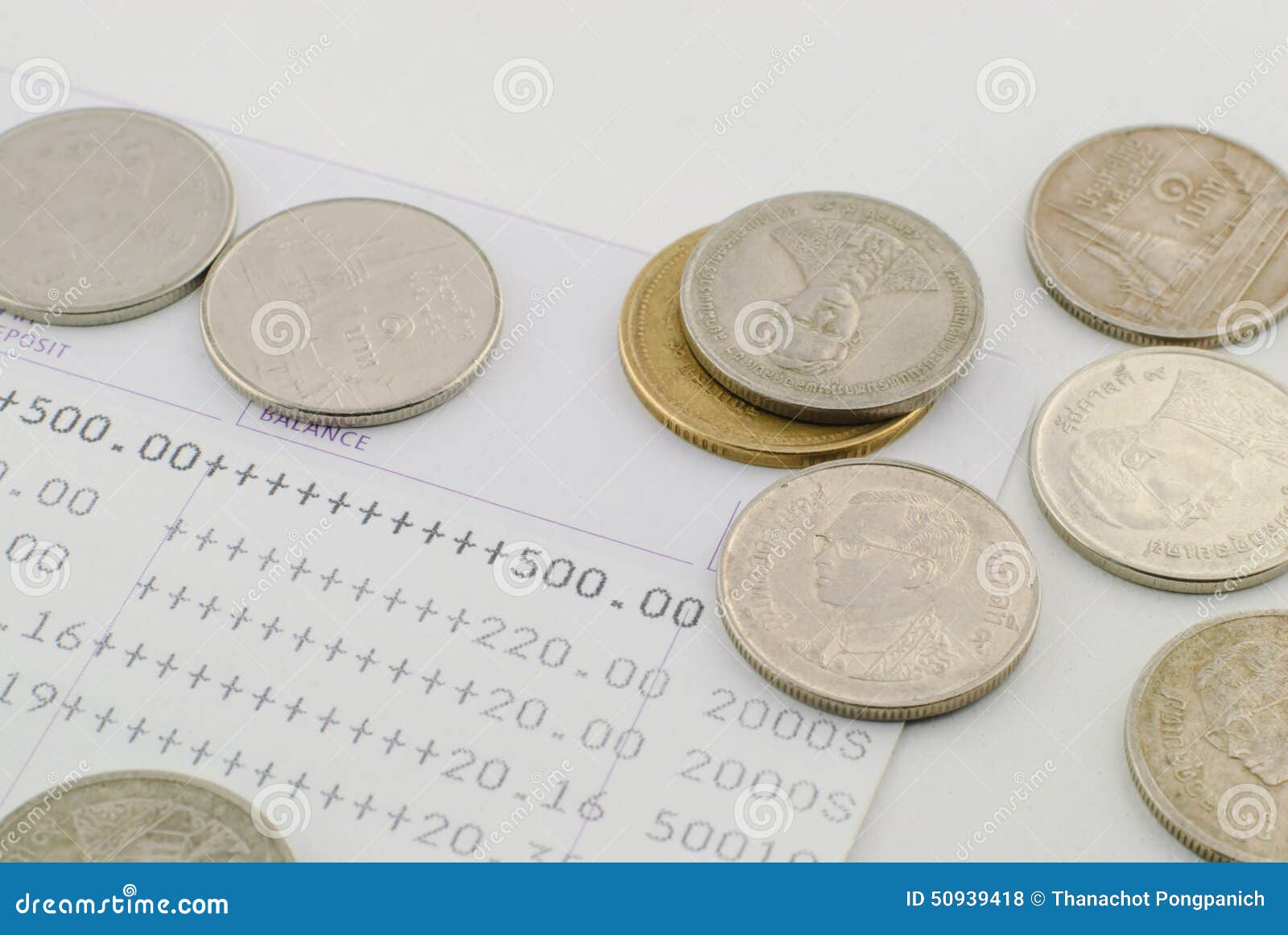 Thai Money Bath and Saving Account Passbook Stock Photo - Image of bath ...