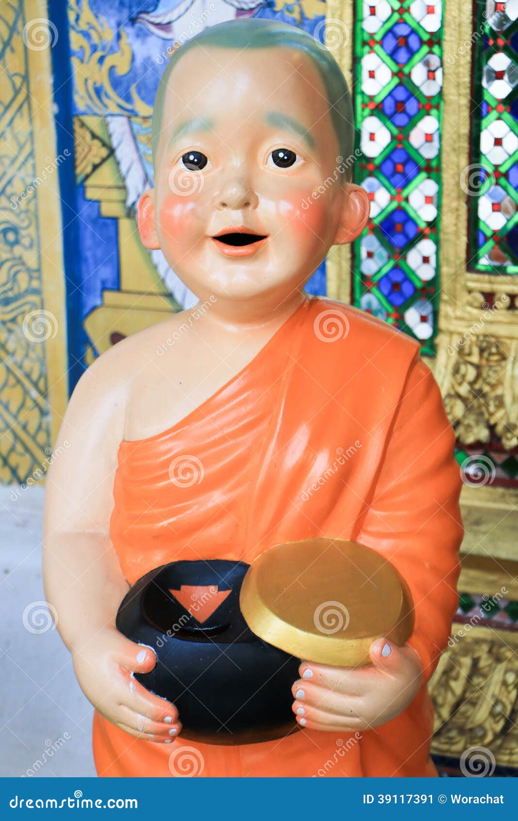 Thai monk statue stock image. Image of body, yellow, tourism - 39117391