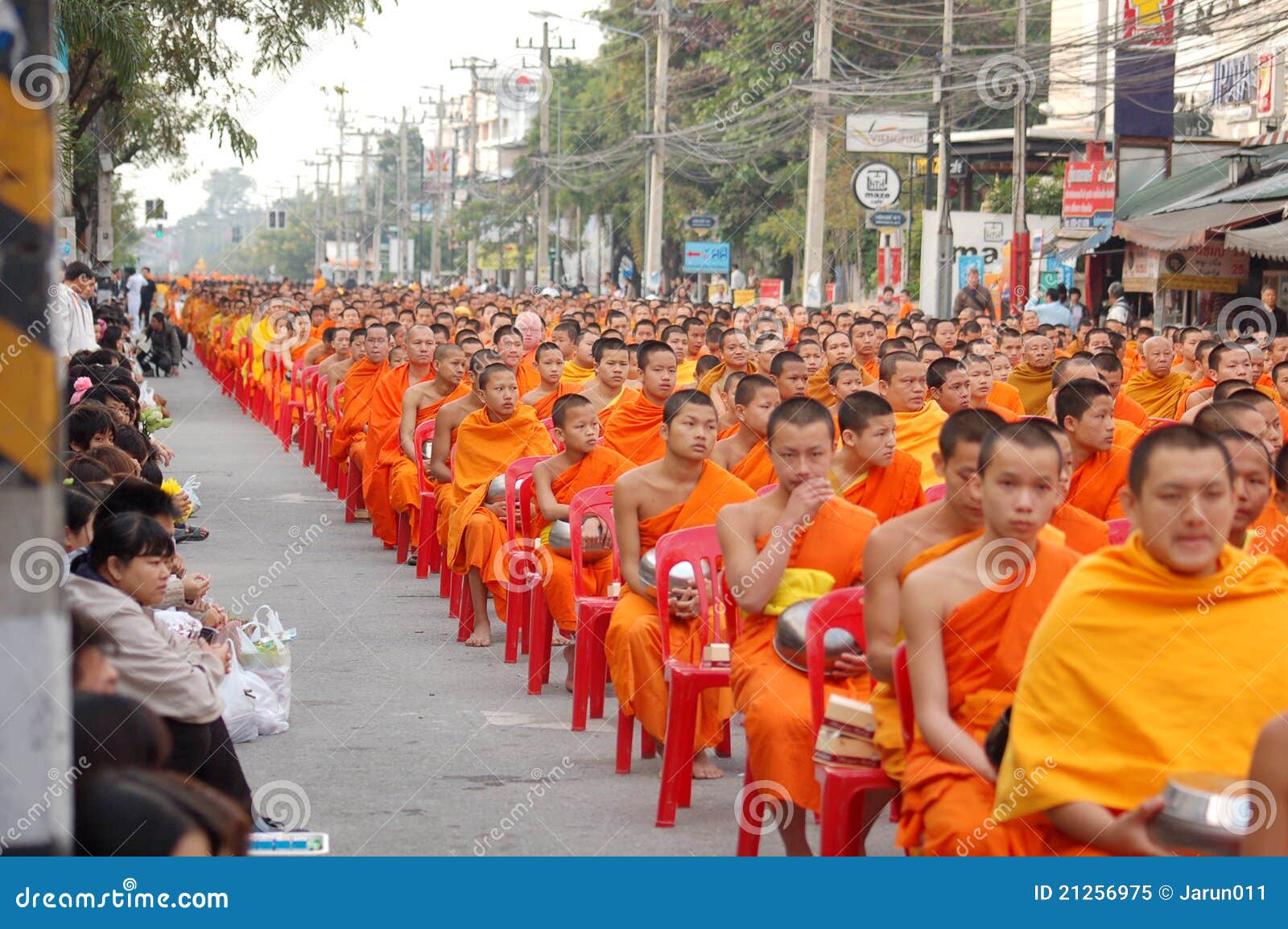 Thai monks editorial image. Image of oblige, benevolent - 21256975