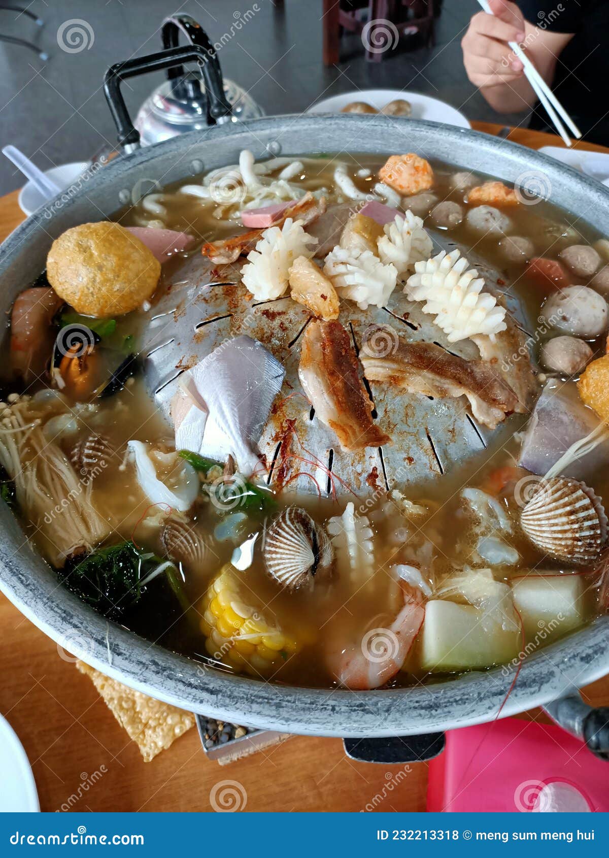 Thai mookata. Steamboat stock photo. Image of meat, food - 232213318