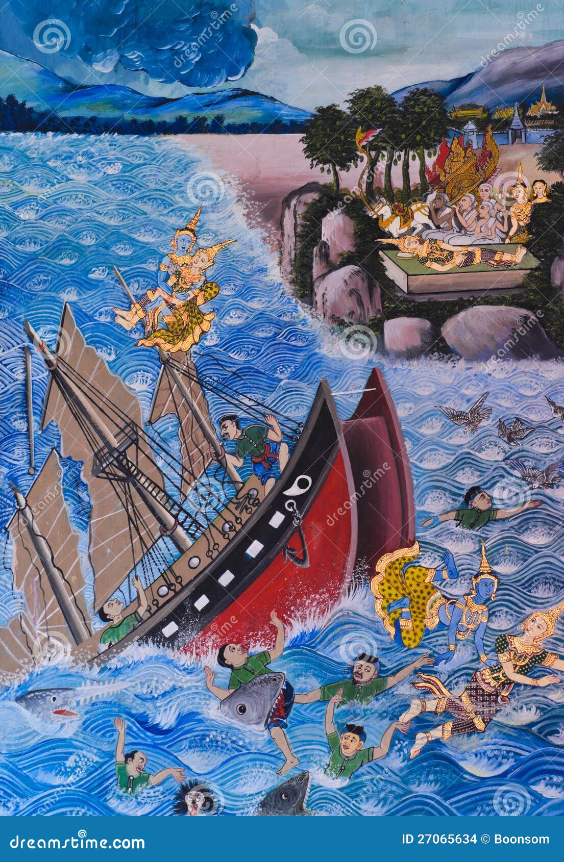 Thai mural art stock photo. Image of antique, travel - 27065634