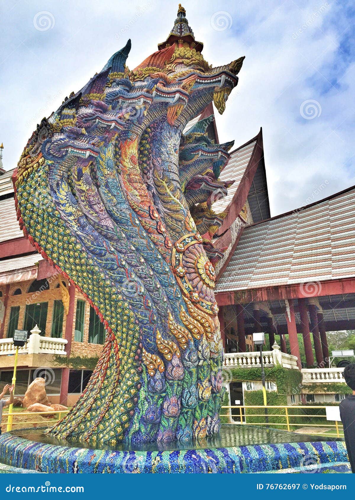 Thai Naga stock image. Image of landmark, mosaic, building - 76762697