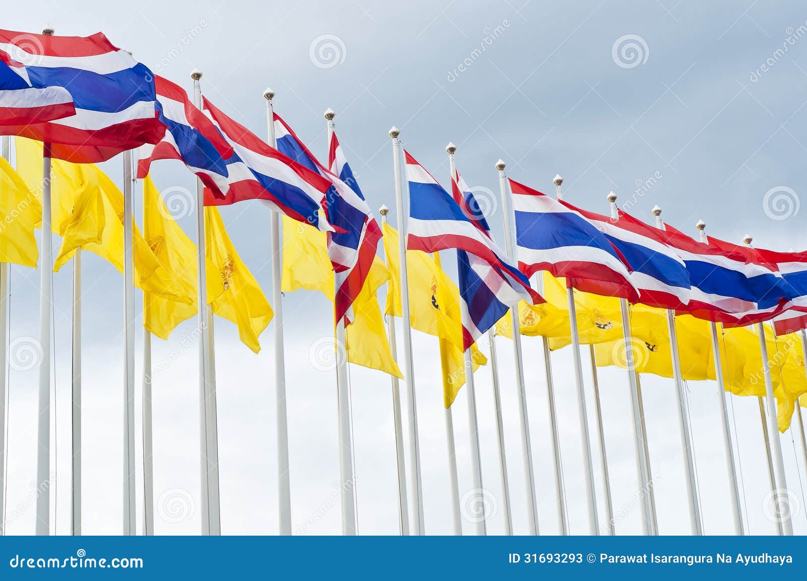Thai nation flag. stock image. Image of landmark, ninth - 31693293