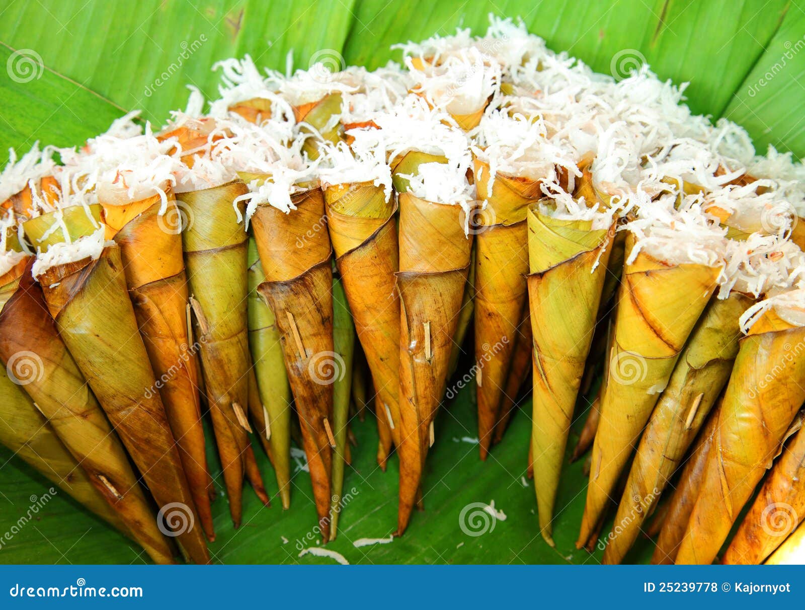Thai Native Dessert Called Kanom Kruay Stock Photo - Image of calories ...