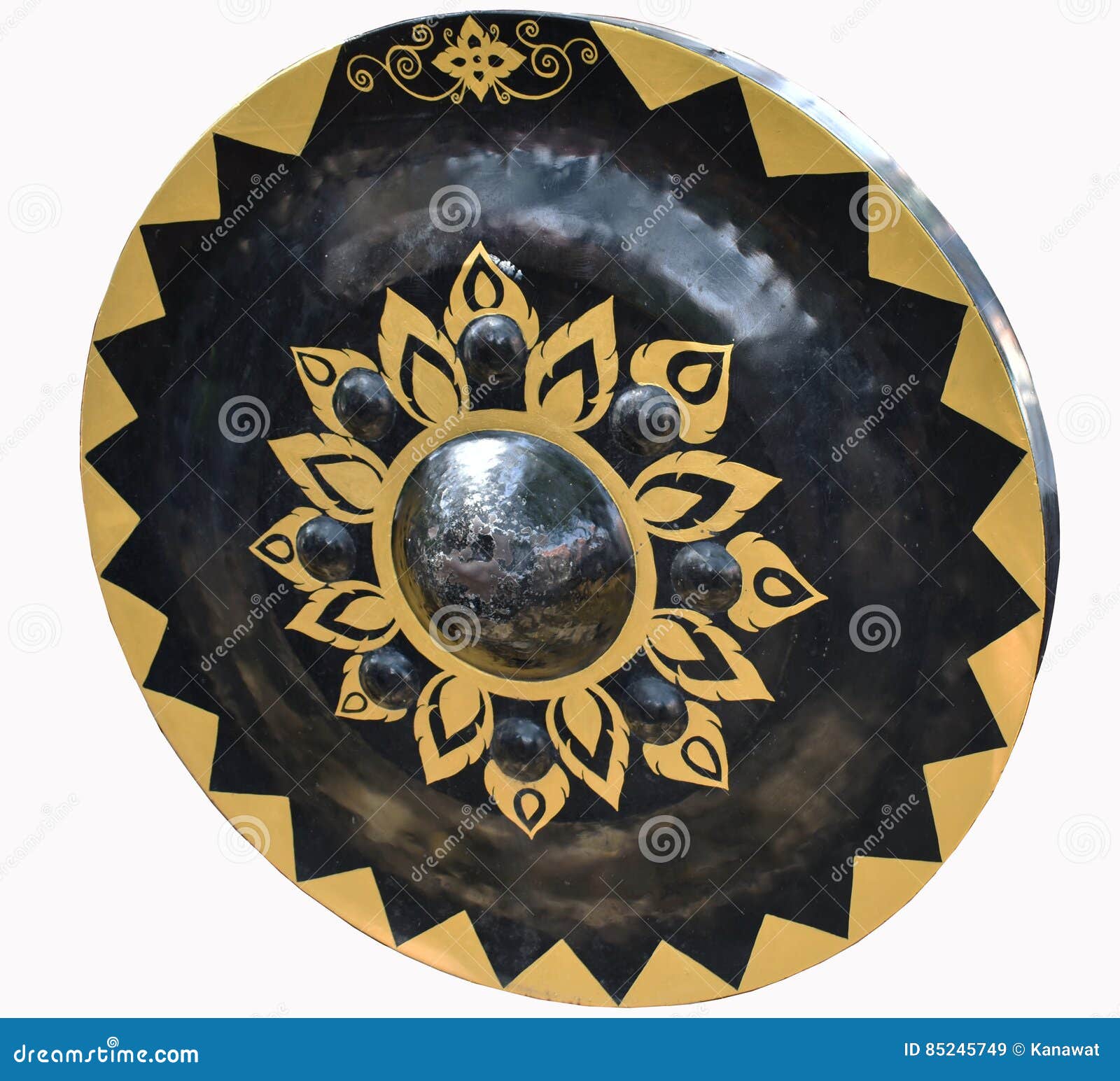 Thai Native Gong. Ancient Gong in Thailand White Background. Stock ...