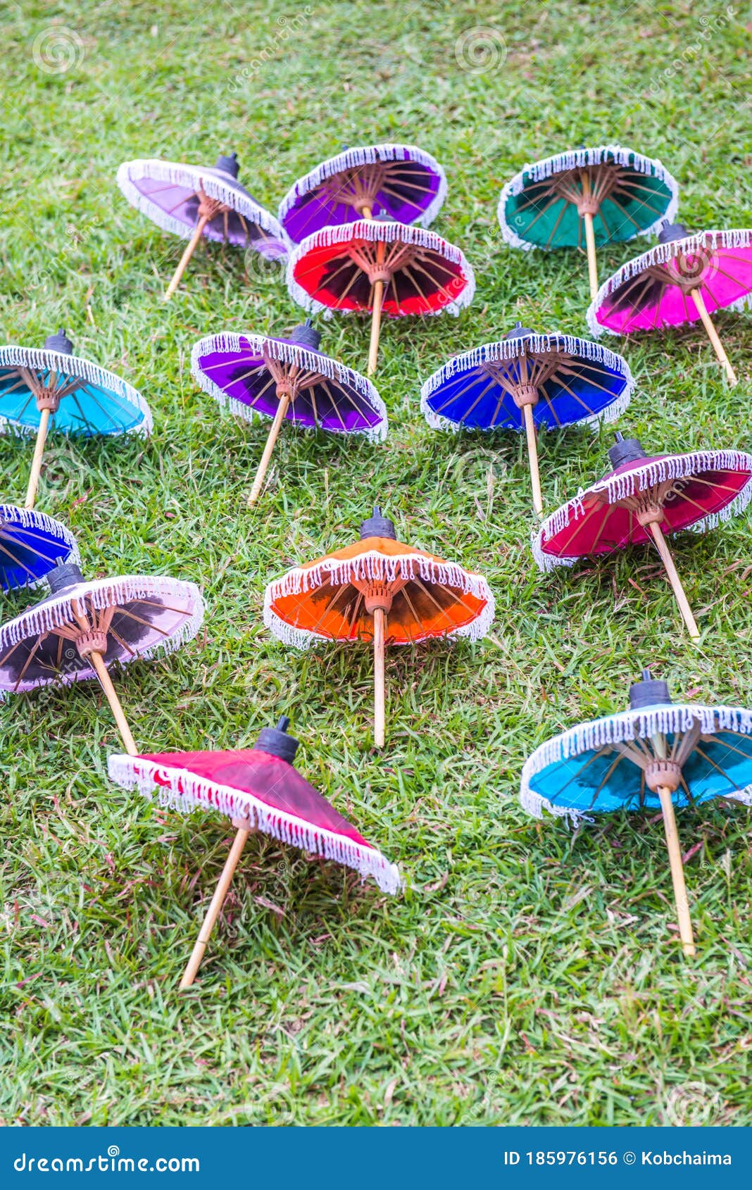Thai Native Umbrella on Grass Stock Photo - Image of province, holiday ...