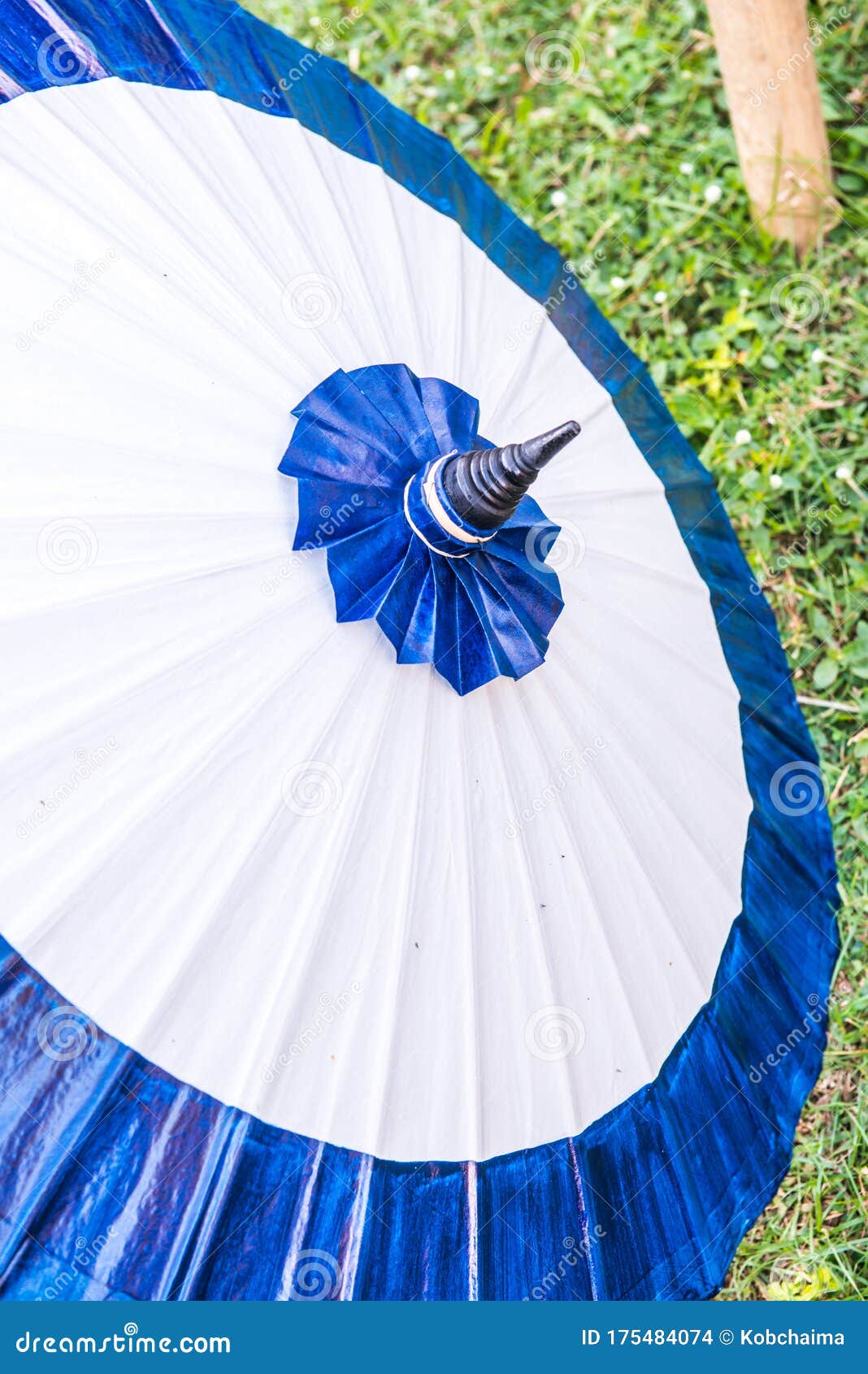 Thai Native Umbrella on Ground Stock Photo - Image of lanna, background ...