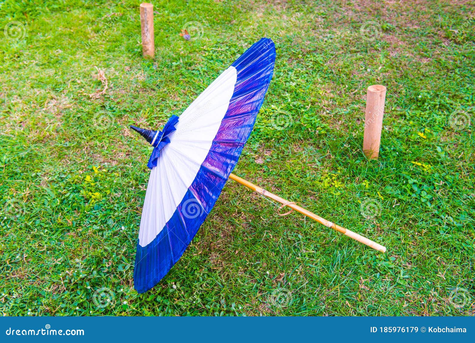 Thai Native Umbrella on Ground Stock Image - Image of backdrop, beauty ...
