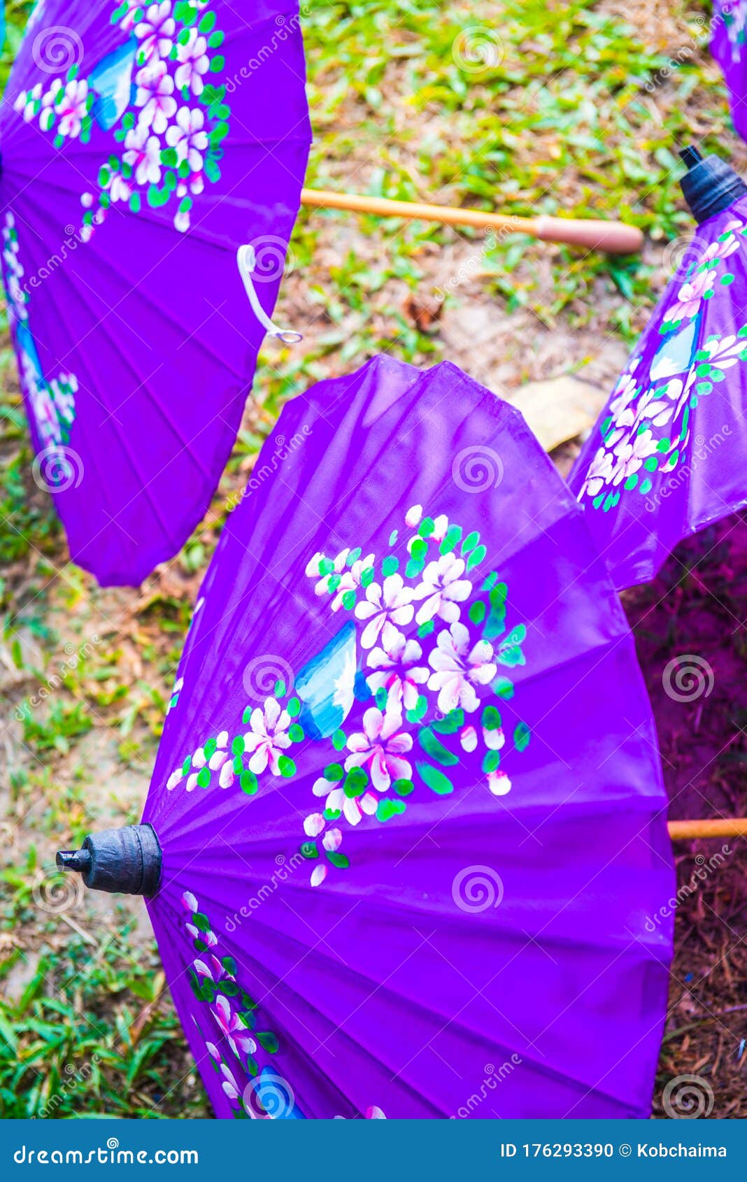 Thai Native Umbrella on Ground Stock Photo - Image of umbrella, style ...