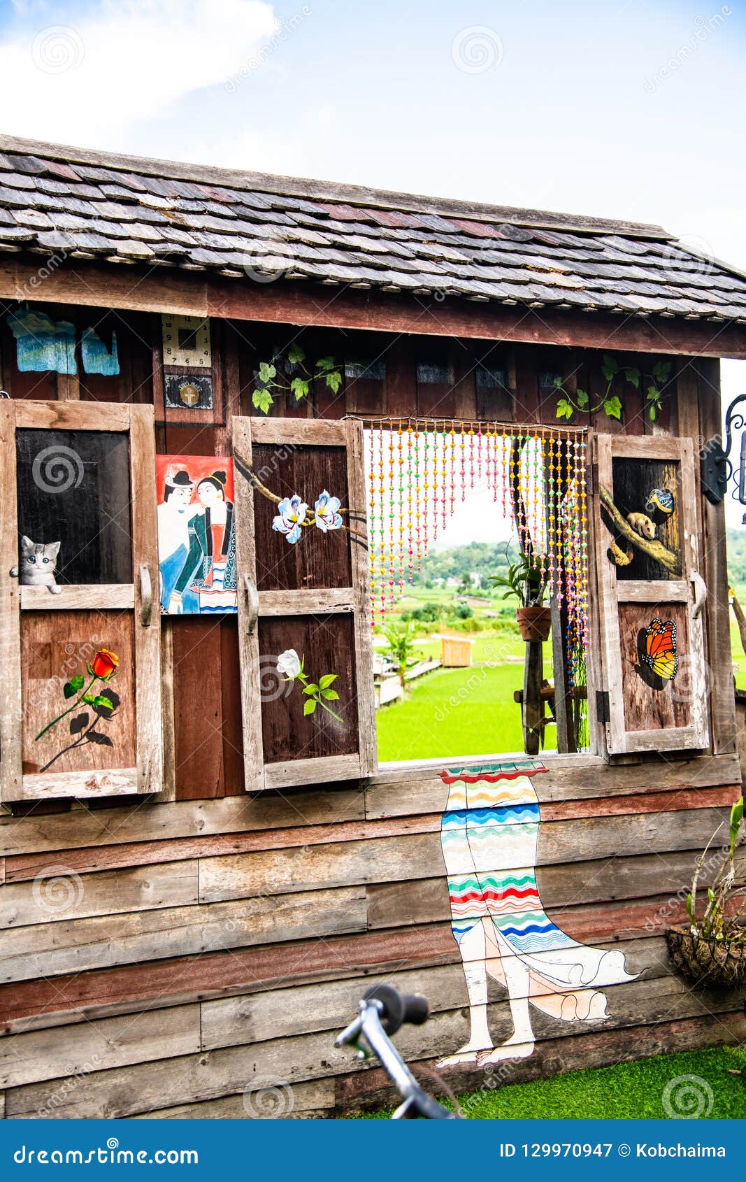 Thai Native Window at Si Mongkol Temple Editorial Photography - Image ...