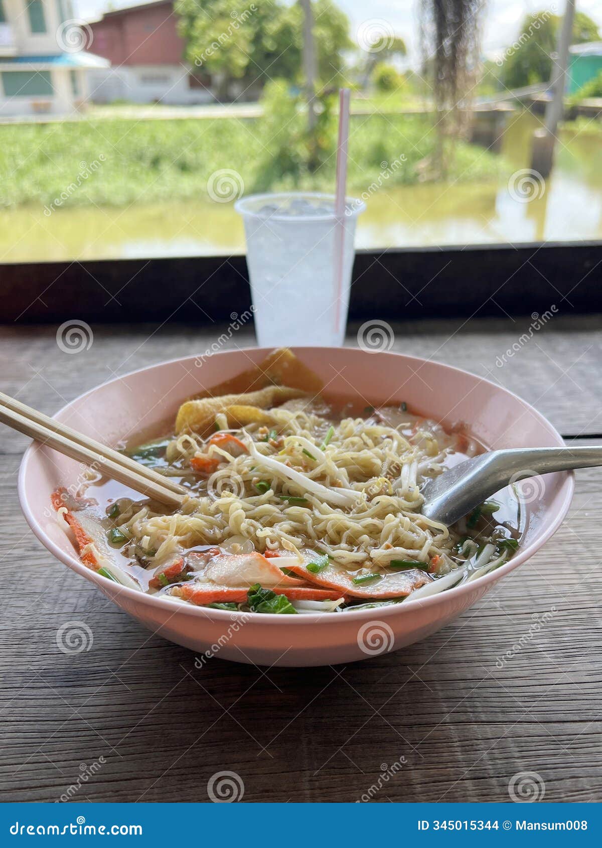 Thai noodles on table stock photo. Image of bowl, cooking - 345015344