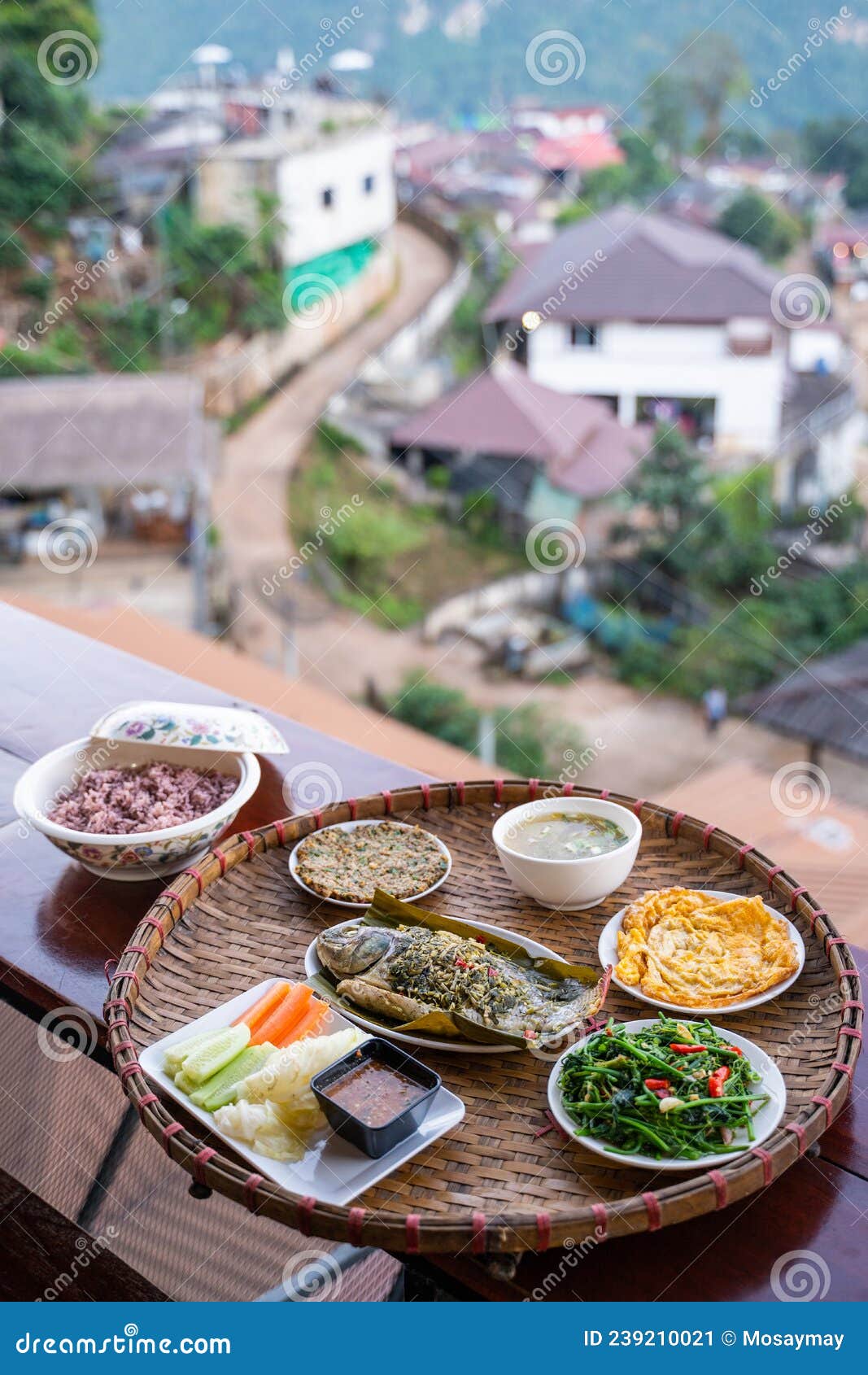 Thai Northern Food Recipe Dinner Set Stock Image - Image of paste, fish ...