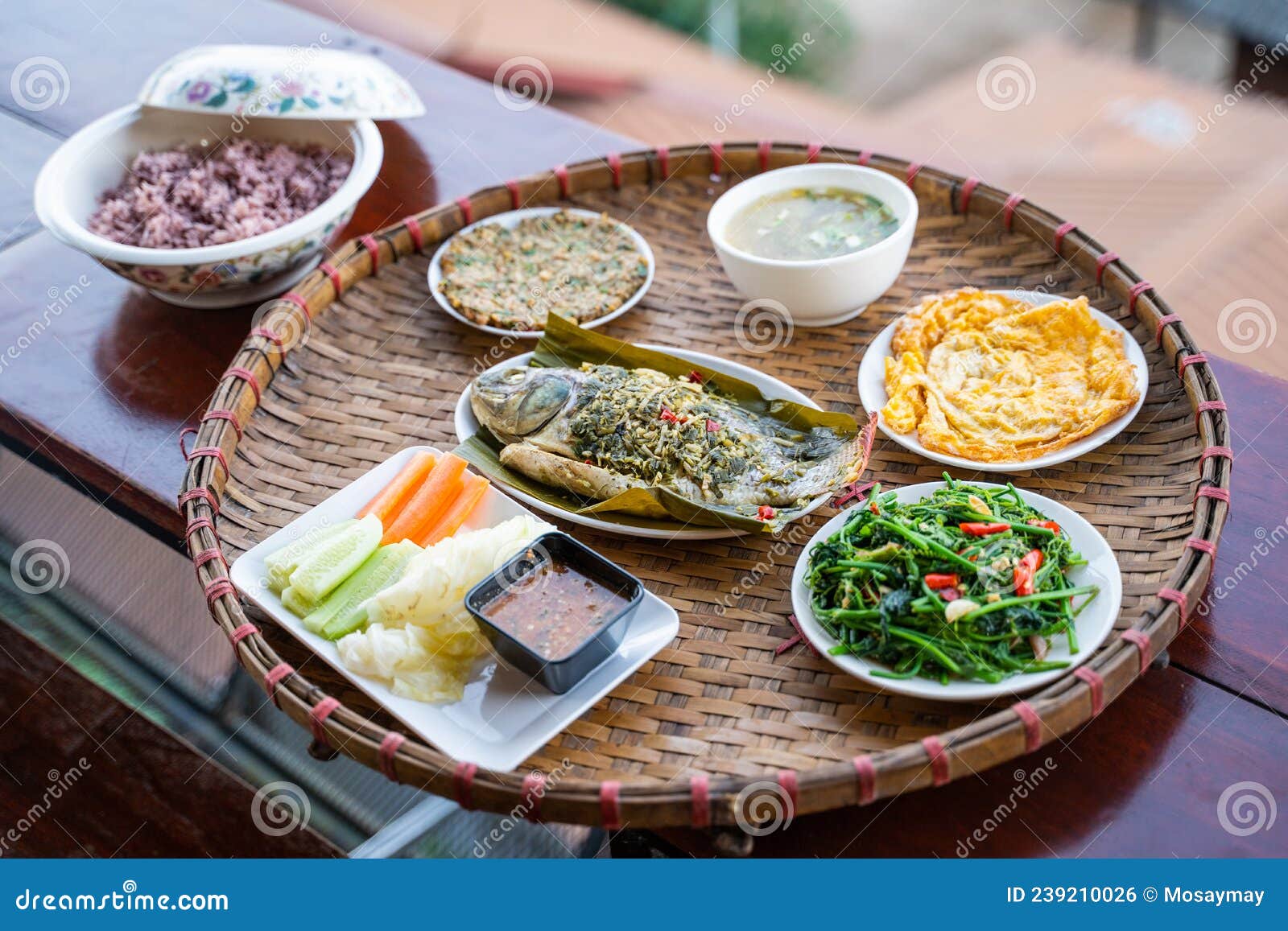 Thai Northern Food Recipe Dinner Set Stock Photo - Image of paste ...