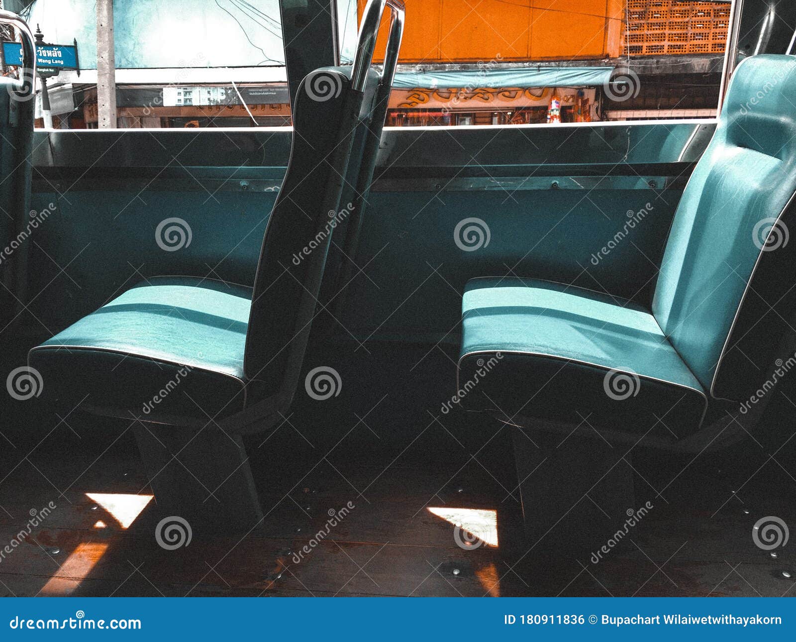 Thai old blue vintage bus stock photo. Image of transport - 180911836