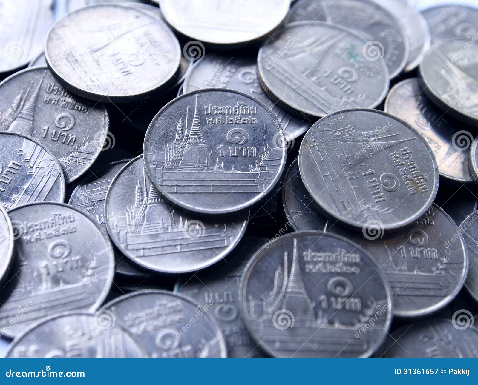 Thai One Baht Coin stock image. Image of macro, budget - 31361657