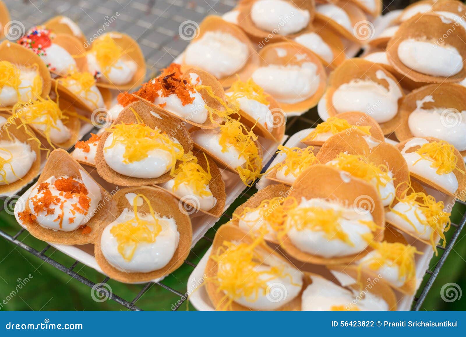 Thai Pancake it is Delicious Snacks Stock Photo - Image of retro ...