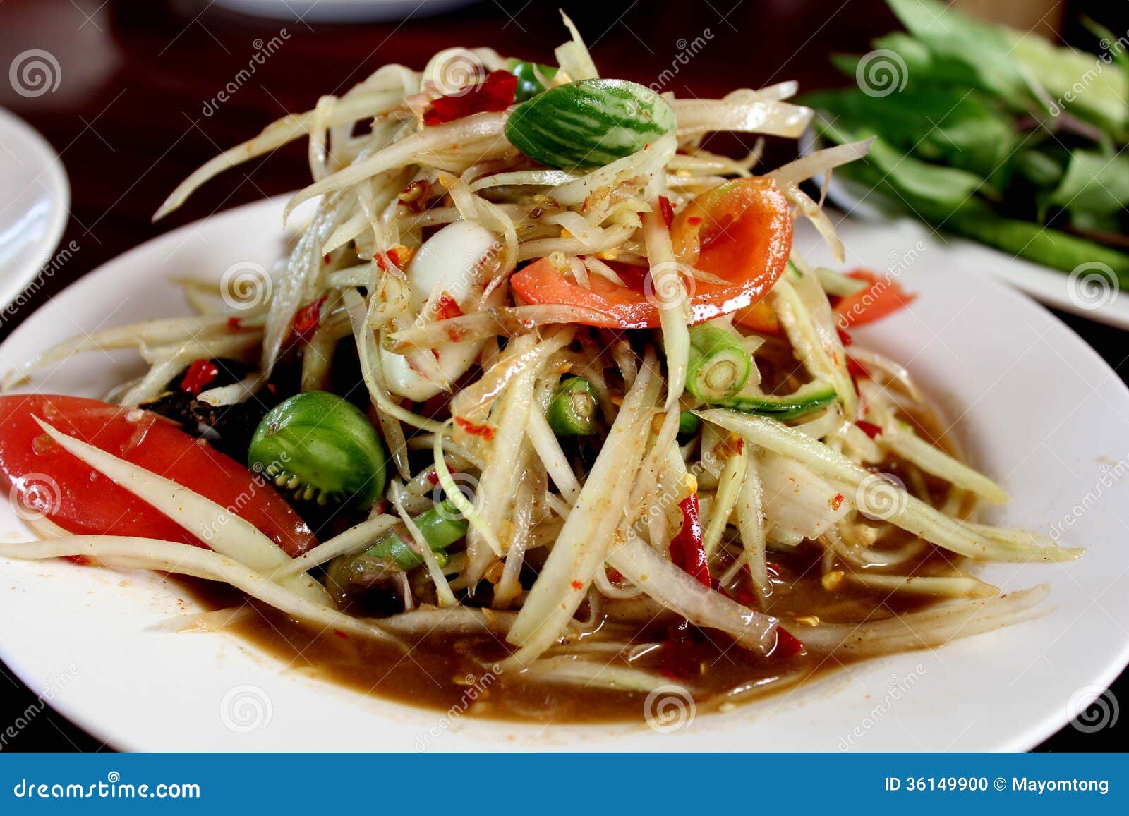 Food: Thai papaya salad stock photo. Image of ingredient - 36149900