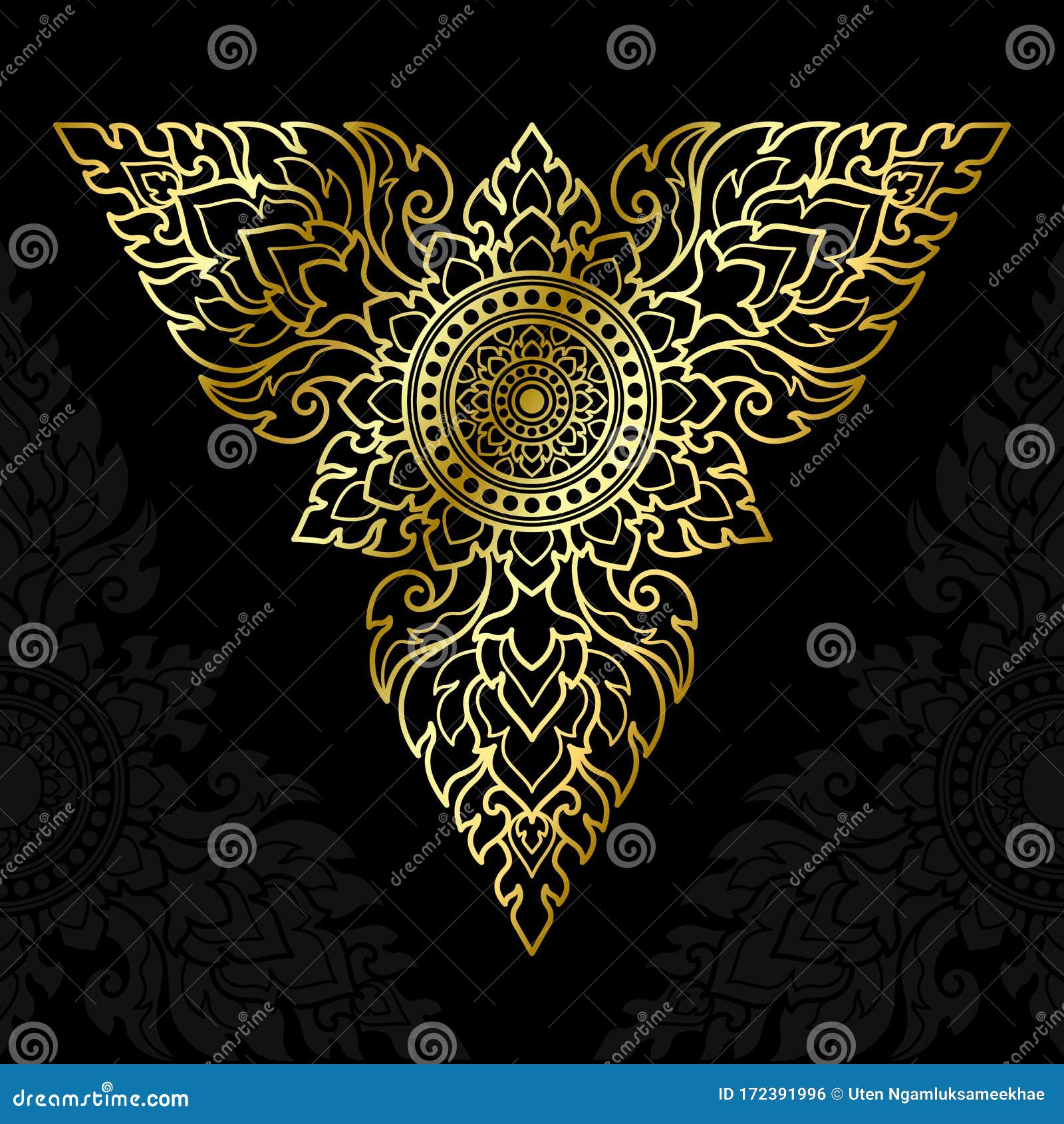 Thai Pattern in Triangular Shape Stock Vector - Illustration of ...