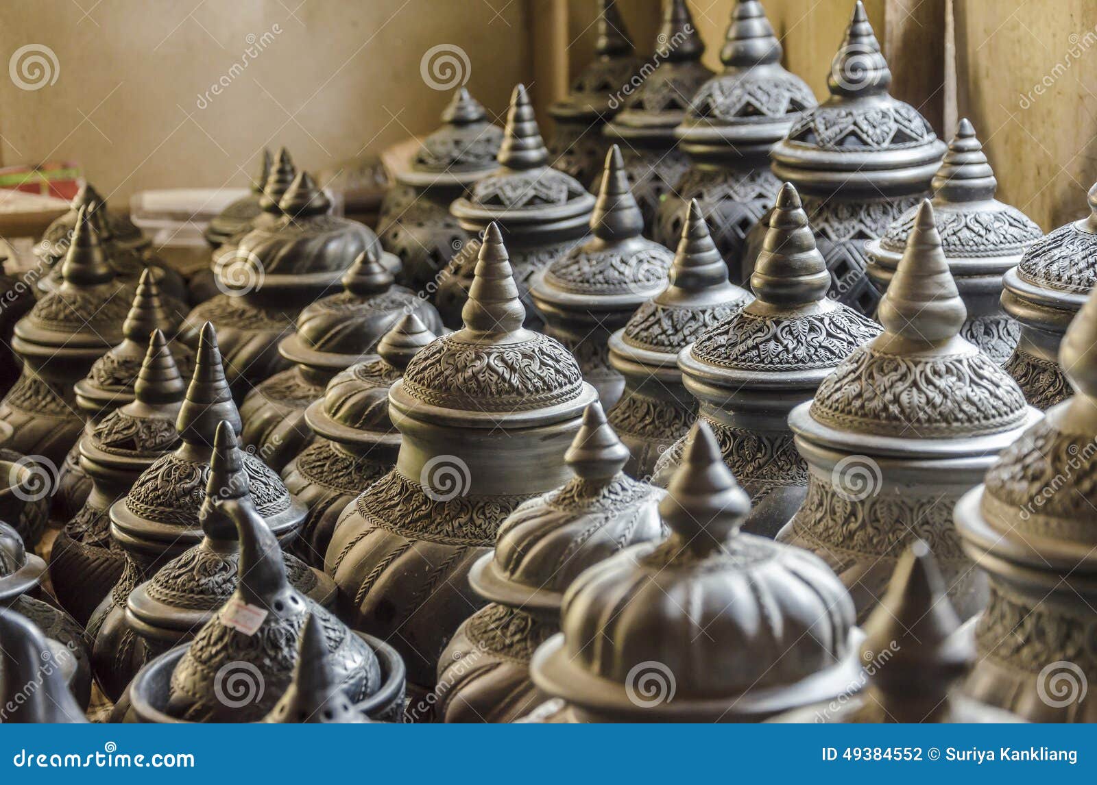 Thai pattern clay stock photo. Image of pattern, handmade - 49384552
