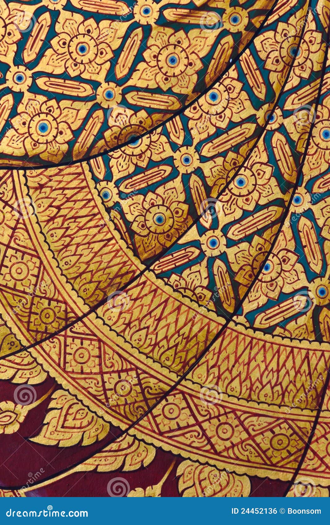 Thai Pattern Painting As Background Stock Photo - Image of buddhist ...