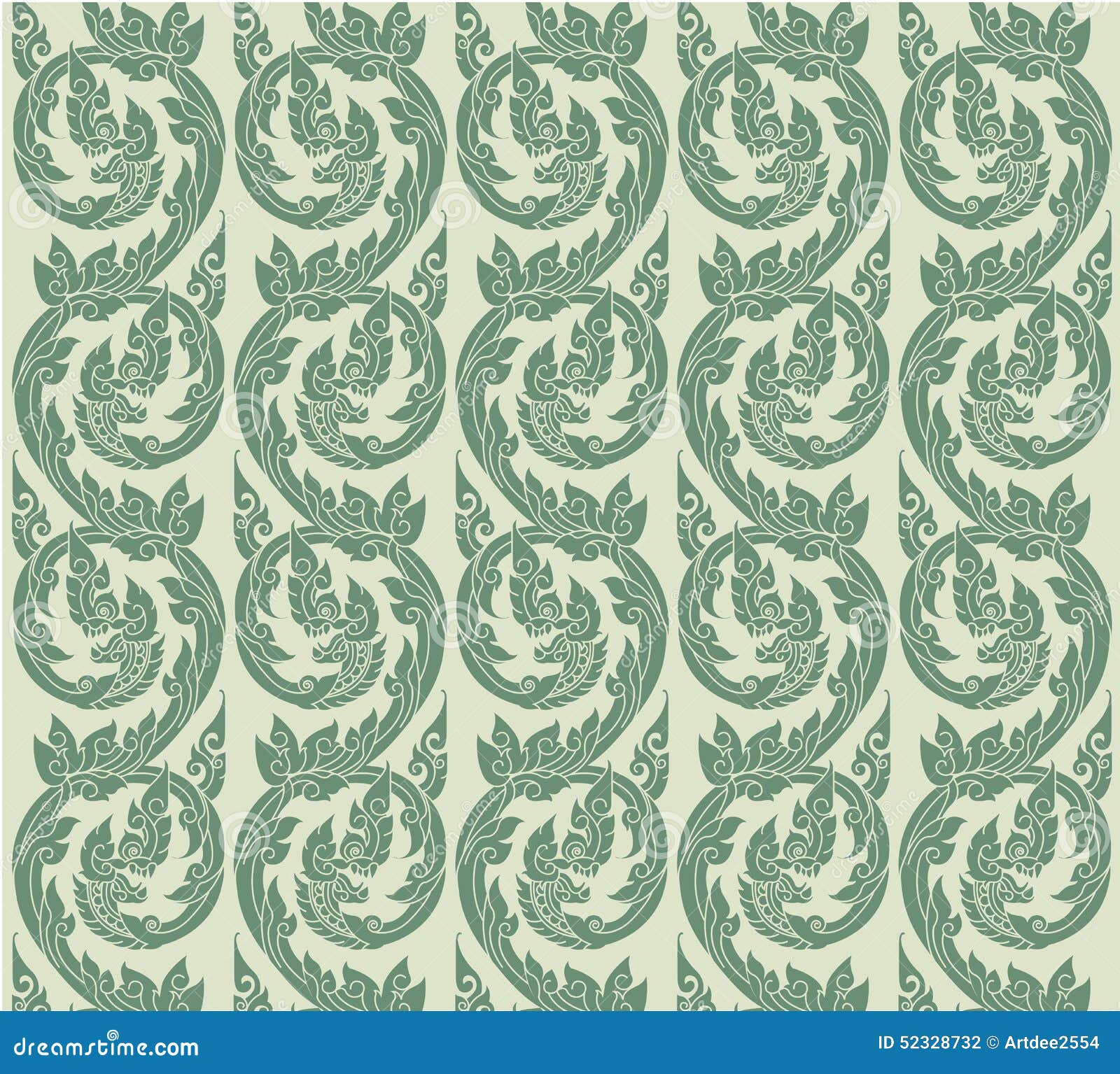 Thai Pattern.Thai Art Wall Pattern Illustration Stock Vector ...