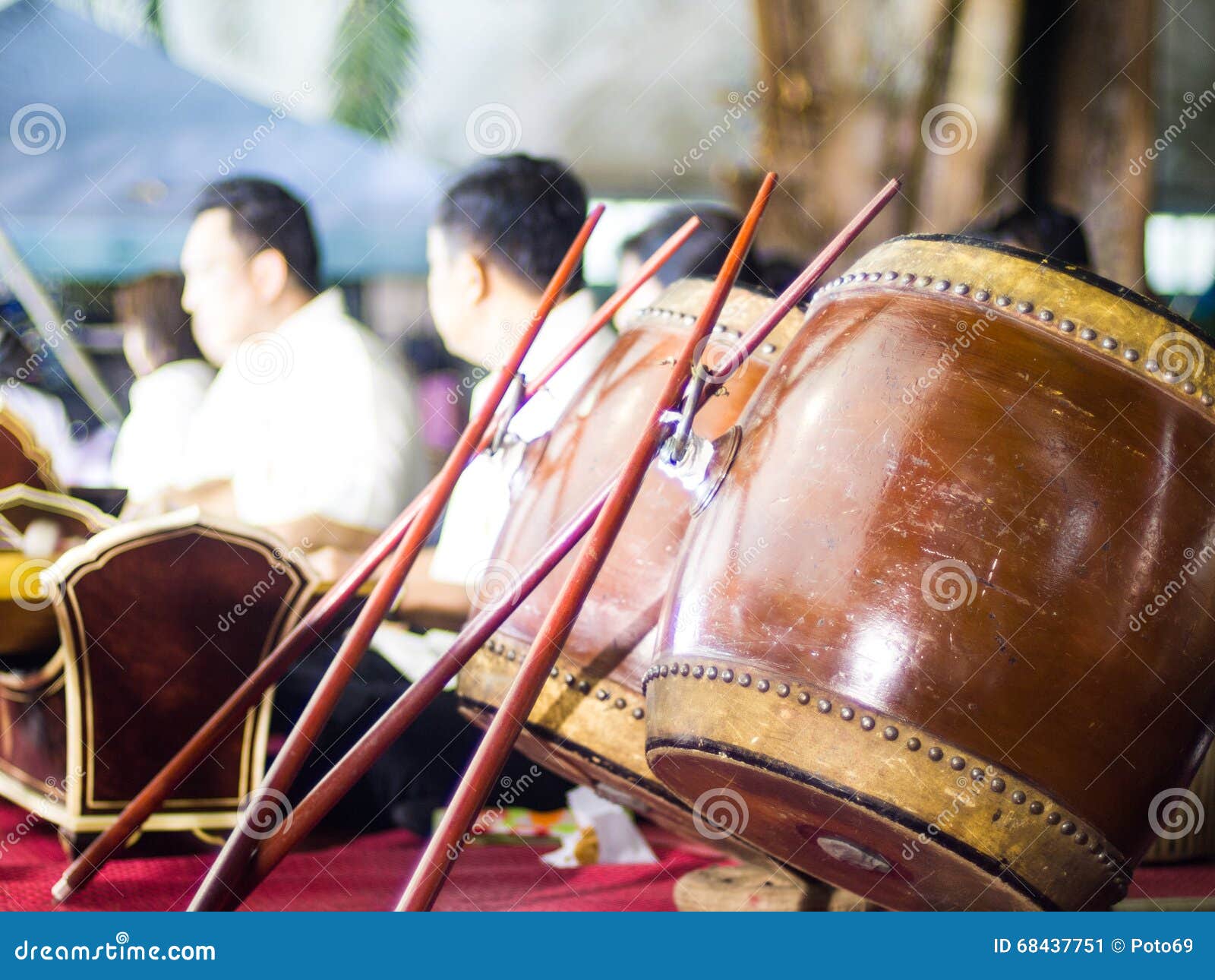 Thai Percussion Drums ,Thai Music Instrument. Stock Image - Image of ...