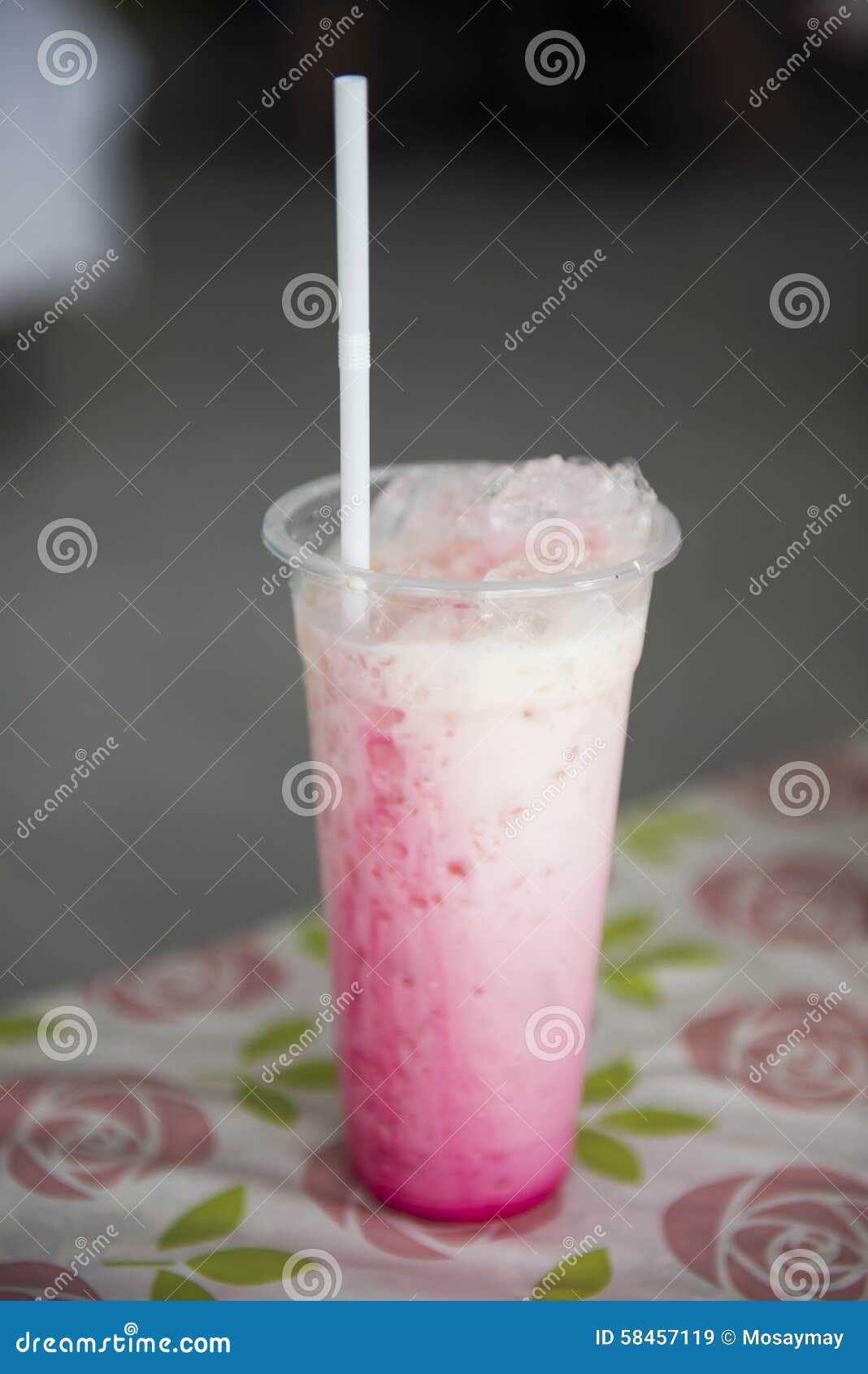 Thai Pink Tea with Milk in Plastic Glass Stock Image - Image of ...