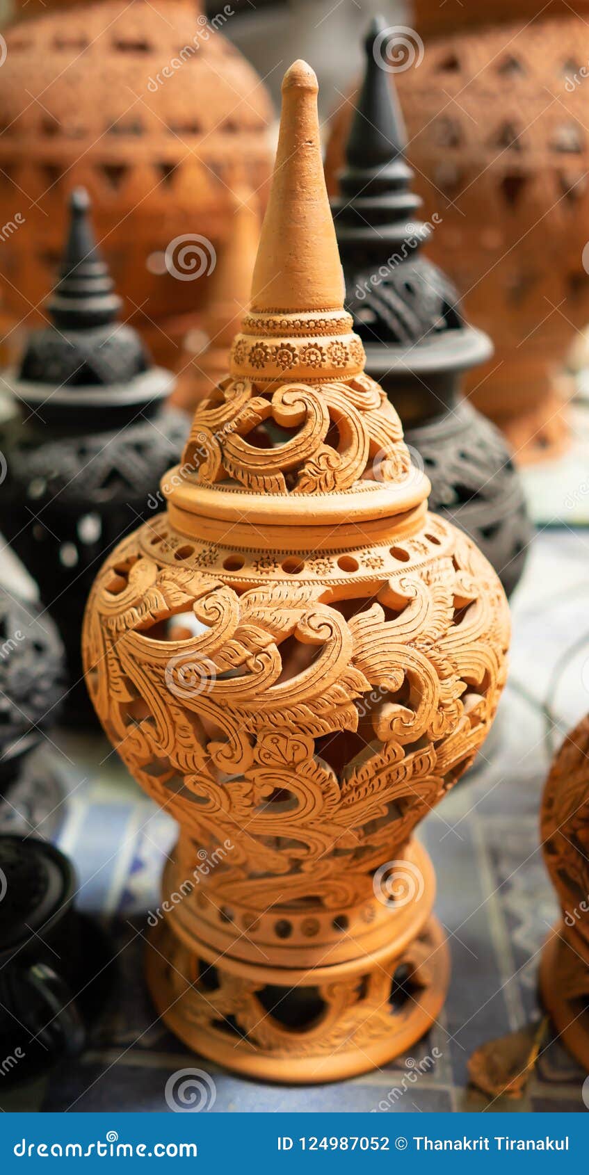 Thai pottery stock photo. Image of mold, beautiful, pottery - 124987052