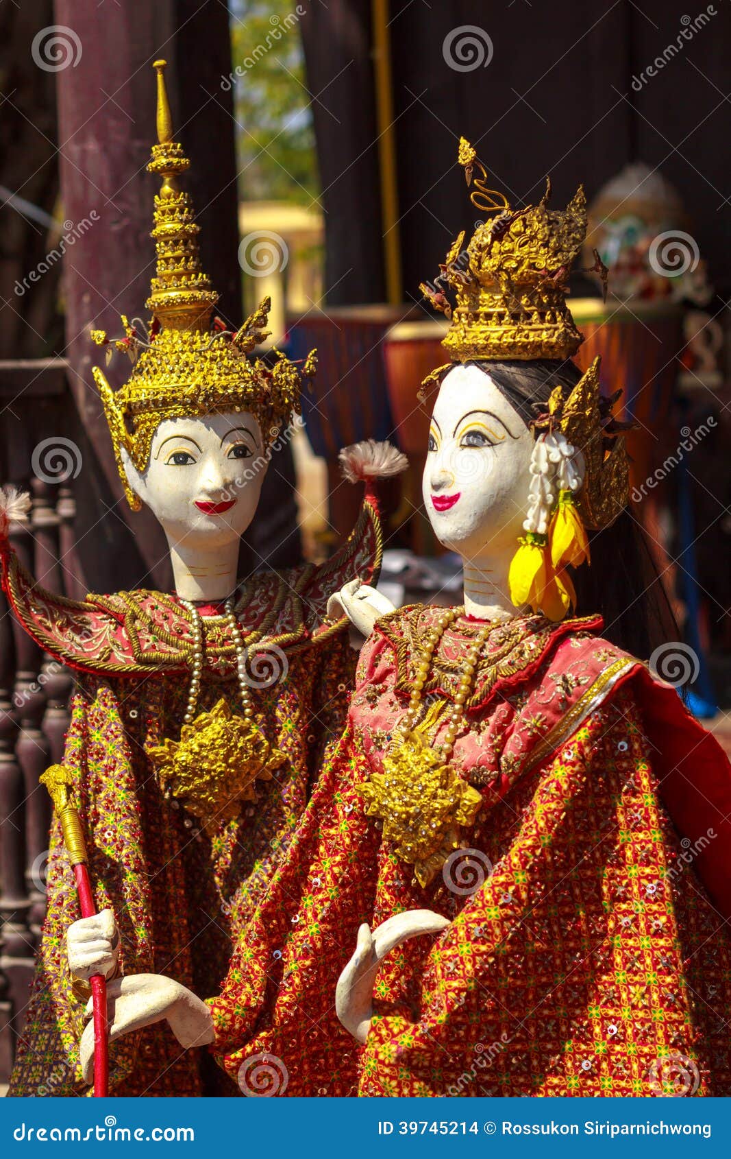 Thai Puppets stock photo. Image of crown, marionette - 39745214
