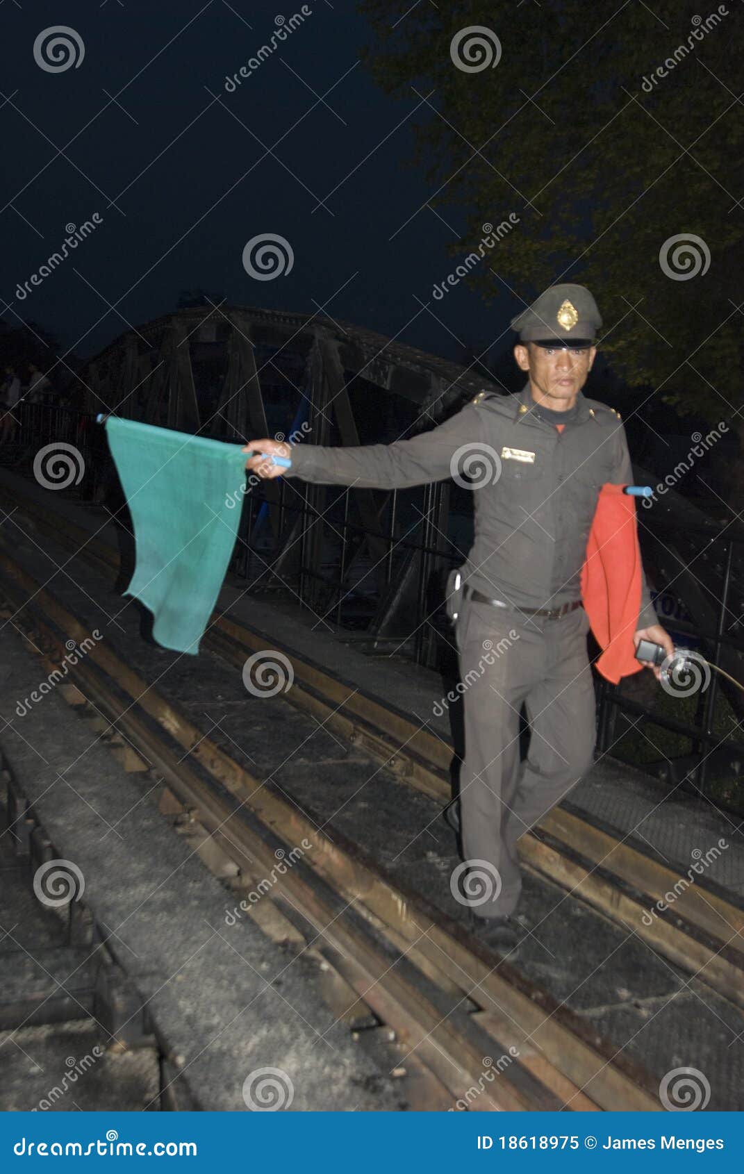 Thai Rail Flagman editorial image. Image of thailand - 18618975