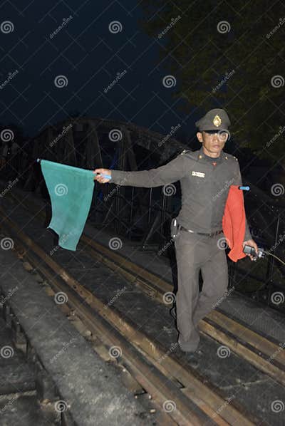 Thai Rail Flagman editorial image. Image of thailand - 18618975