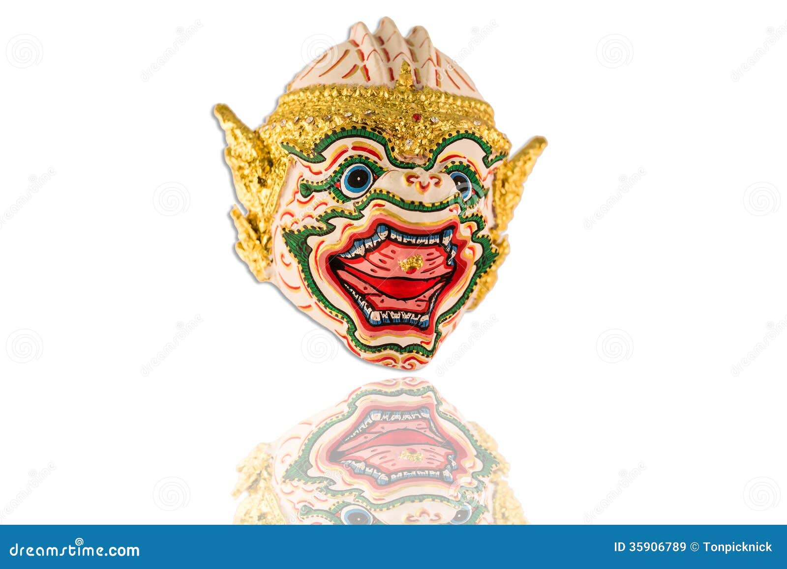 Thai ramayana mask stock image. Image of carving, beautiful - 35906789