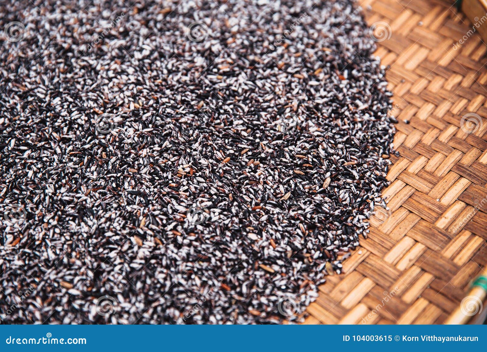 Thai Raw Black sticky rice stock image. Image of decoration - 104003615