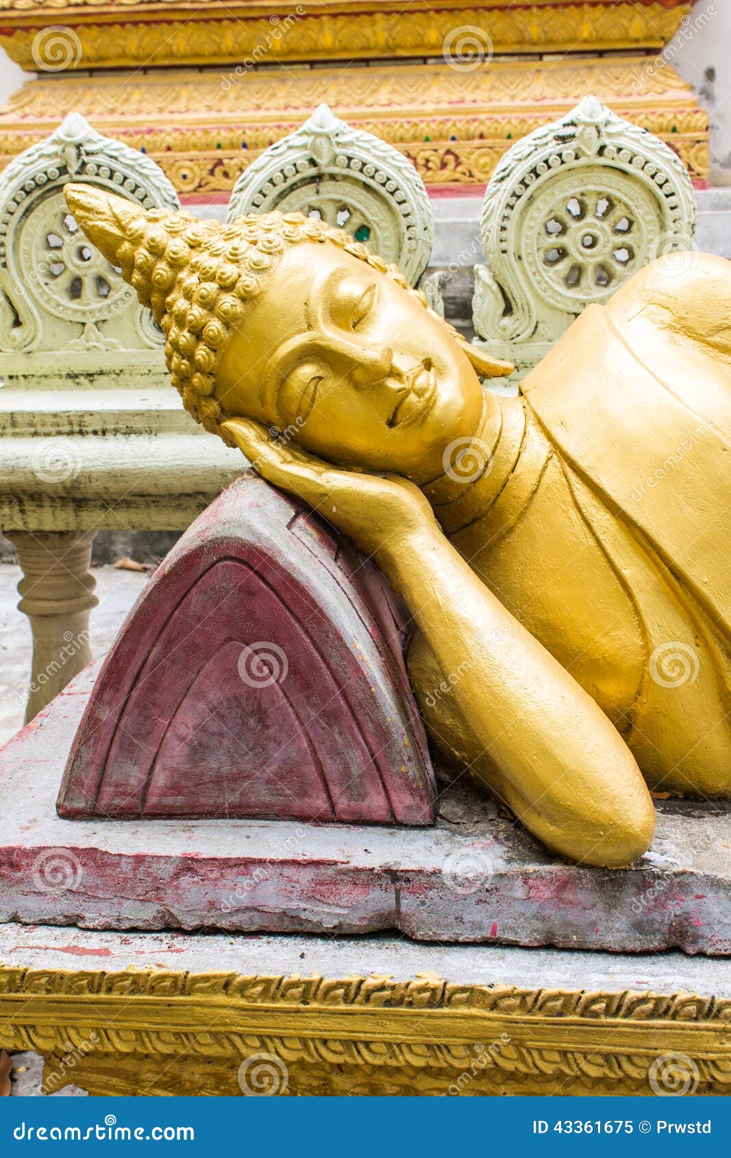 Thai Reclining Buddha Statue Stock Image - Image of horizontal, culture ...