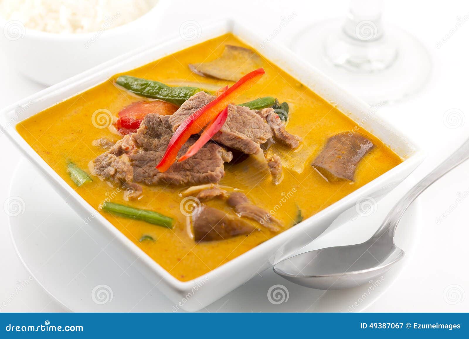 Thai Red Curry with Beef stock image. Image of coconut - 49387067