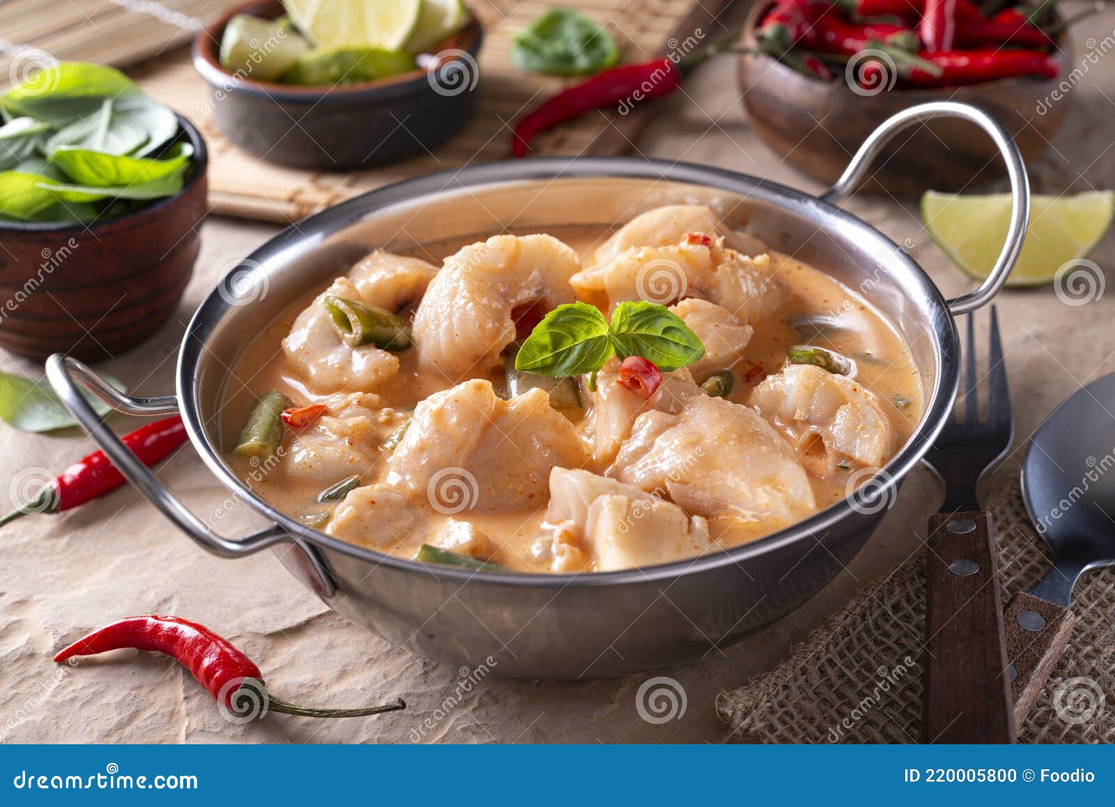 Thai Red Fish Curry stock photo. Image of delicious - 220005800