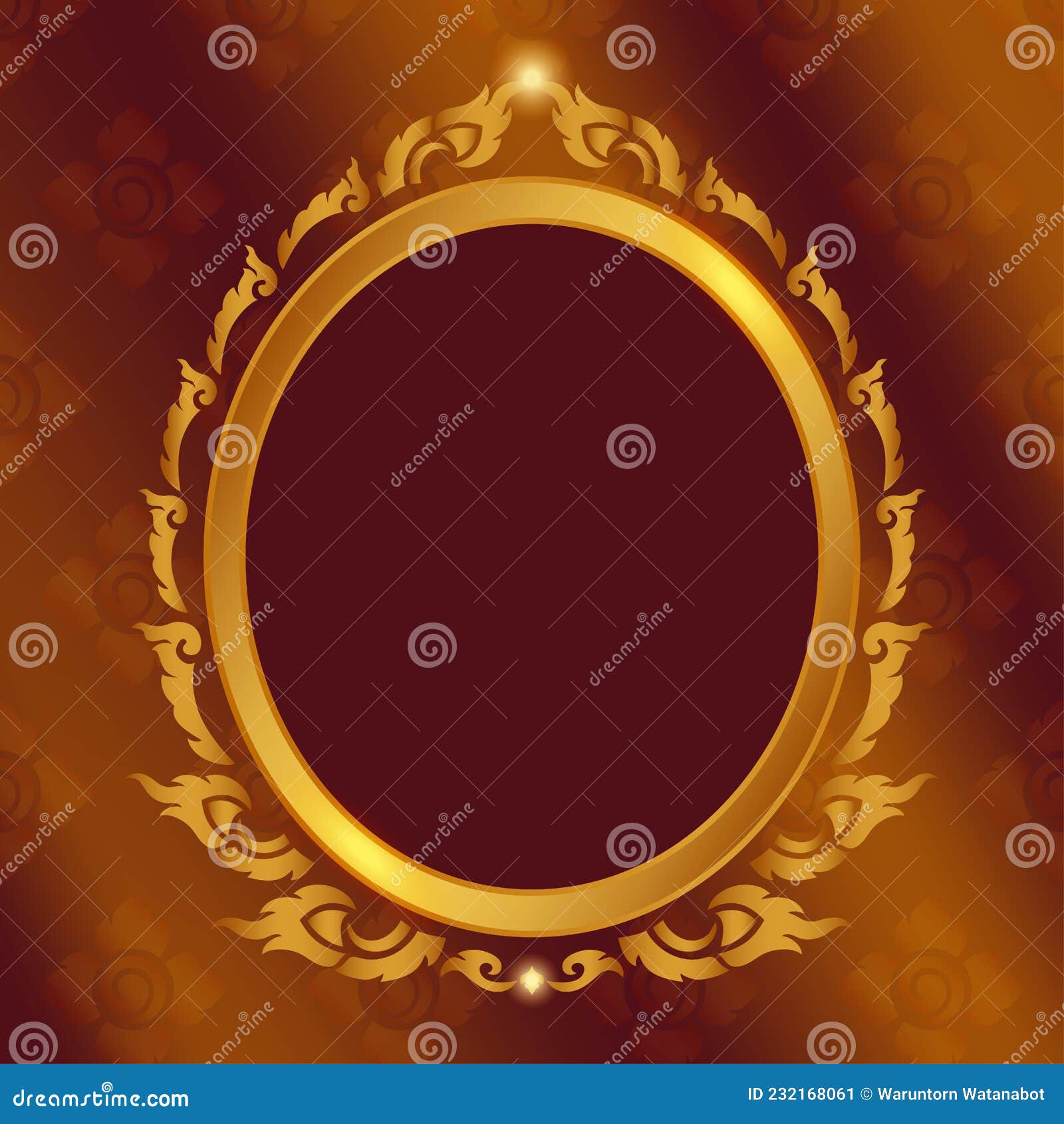 Thai Red Gold Frame Royal Art Stock Illustration - Illustration of ...