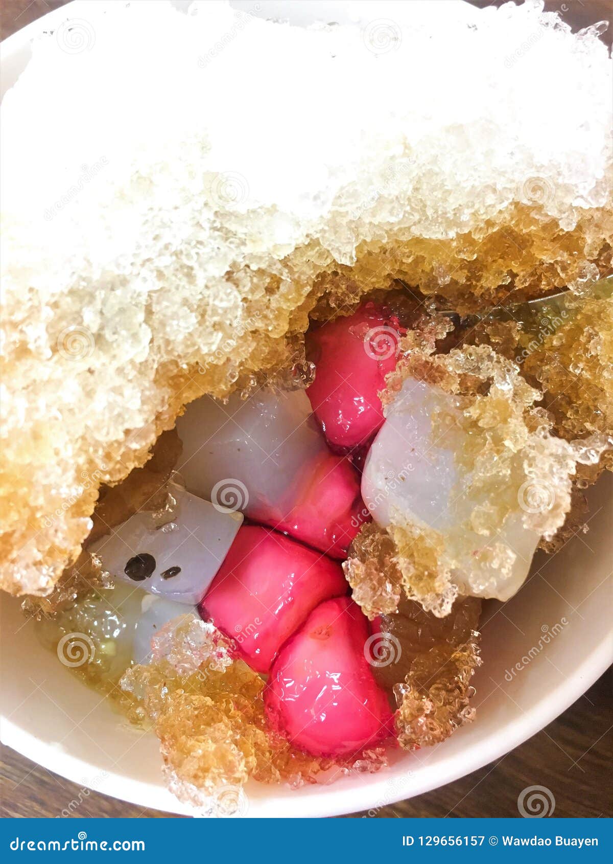 Thai Red Ruby in Coconut Milk ,Thai Dessert Stock Image - Image of ...