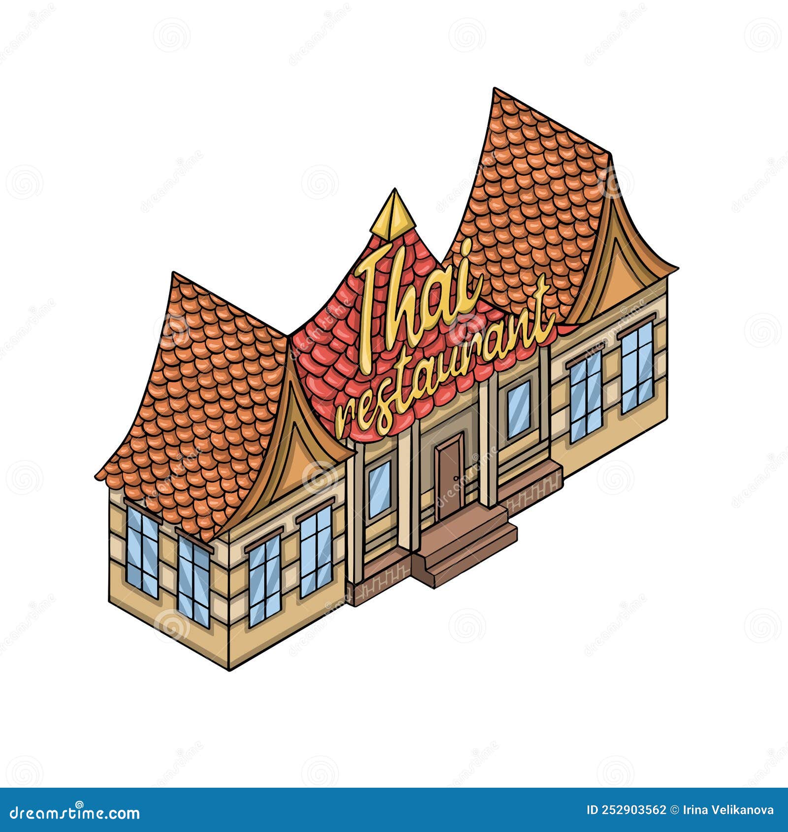 Restaurant Buildings Set Illustration Cartoon Cafe Bistro Diner Coffee ...