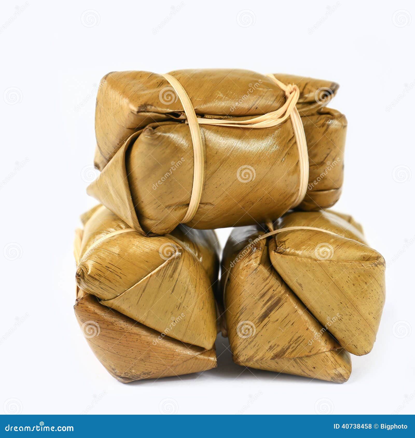 Thai Rice Cakes Bundle on White Background Stock Photo - Image of ...