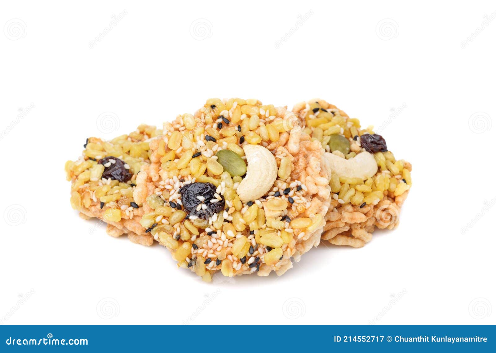 Thai Rice Cracker with Multi Whole Grains on White Stock Image - Image ...