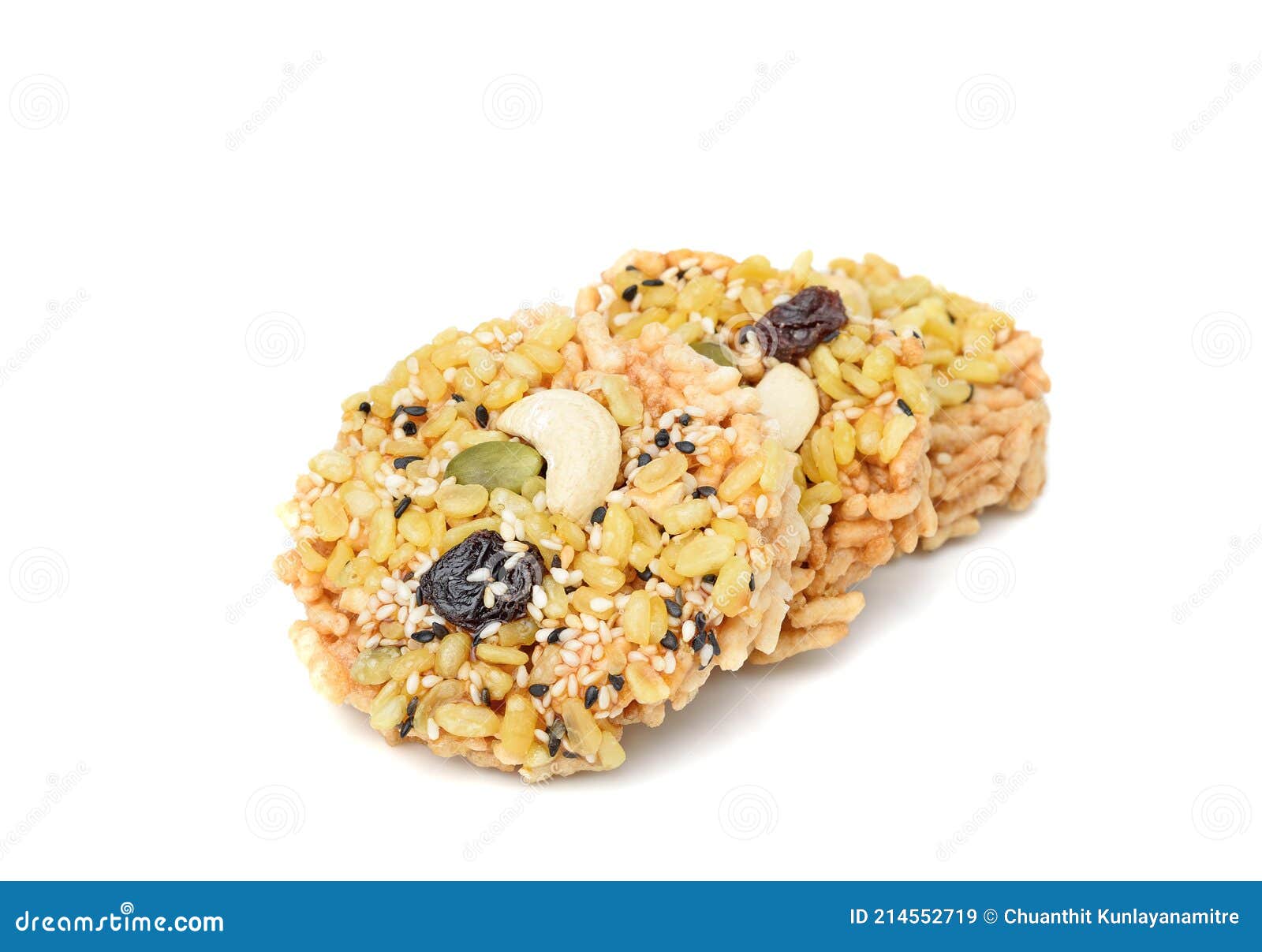 Thai Rice Cracker with Multi Whole Grains on White Stock Image - Image ...