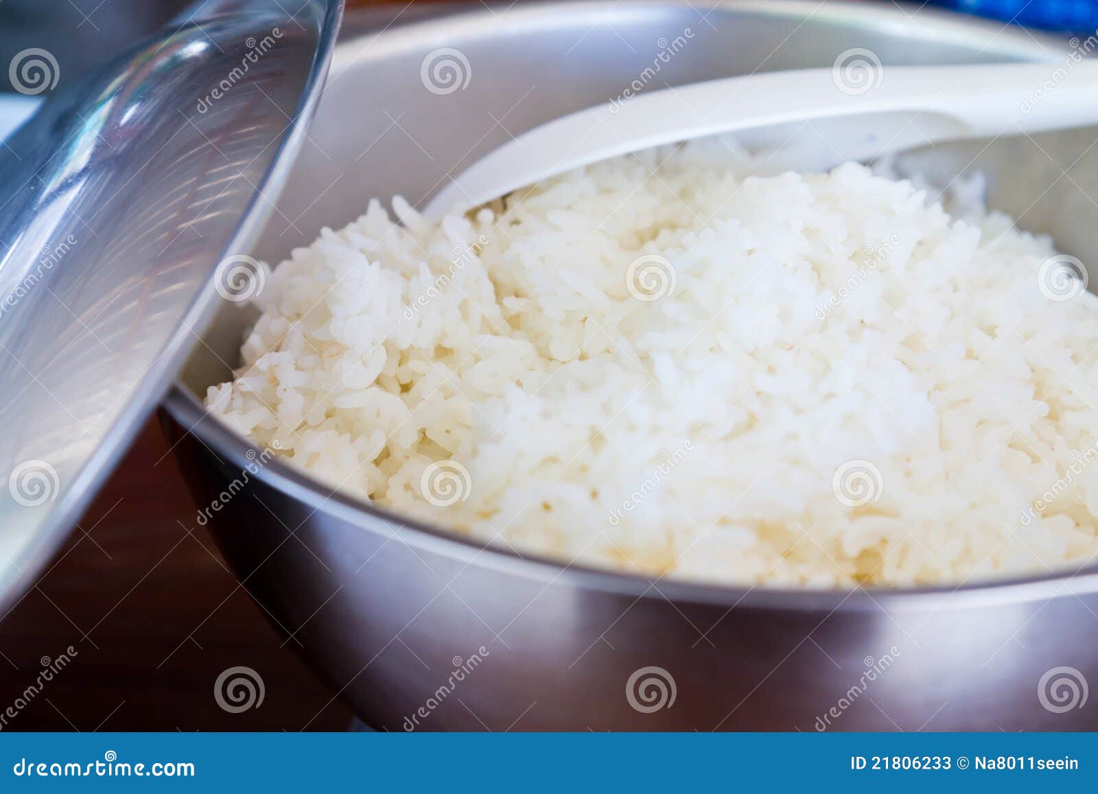 Thai rice in a pot. stock image. Image of plain, staple - 21806233