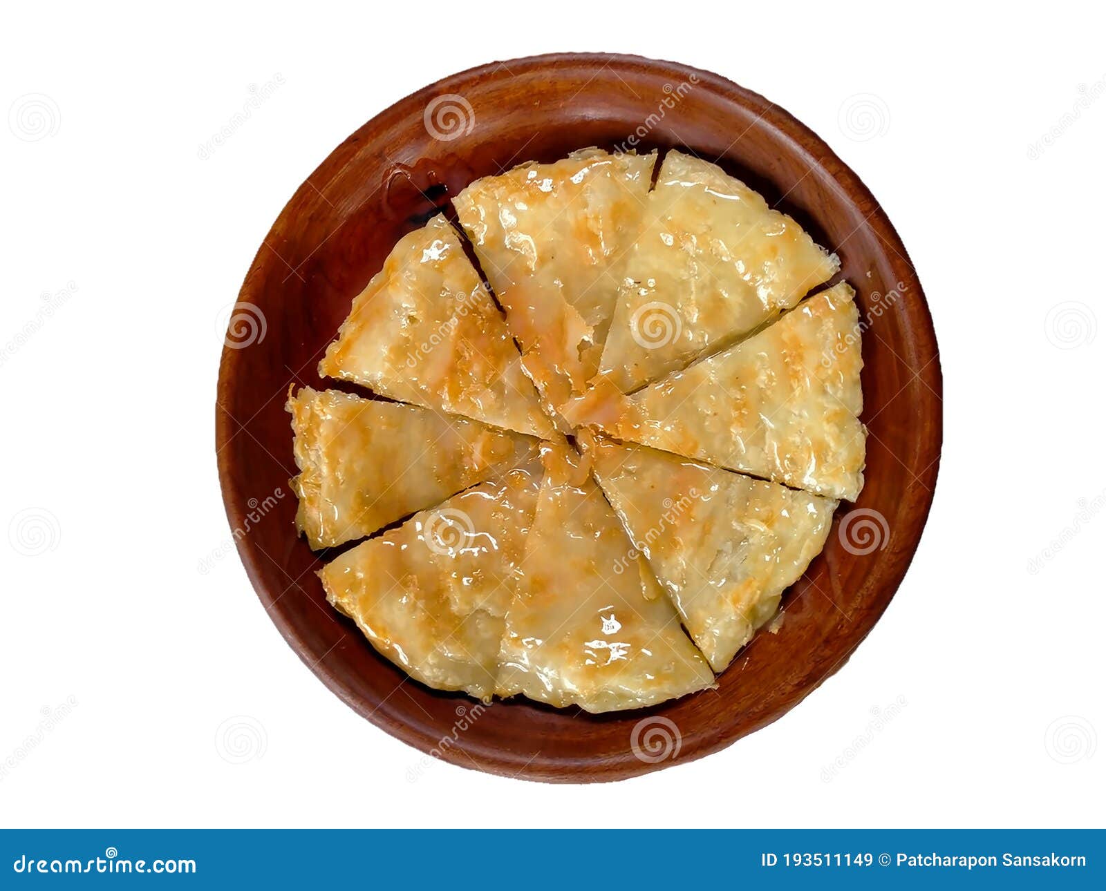 Thai Roti on the Disk Isolated on White Background,Thai Dessert Stock ...