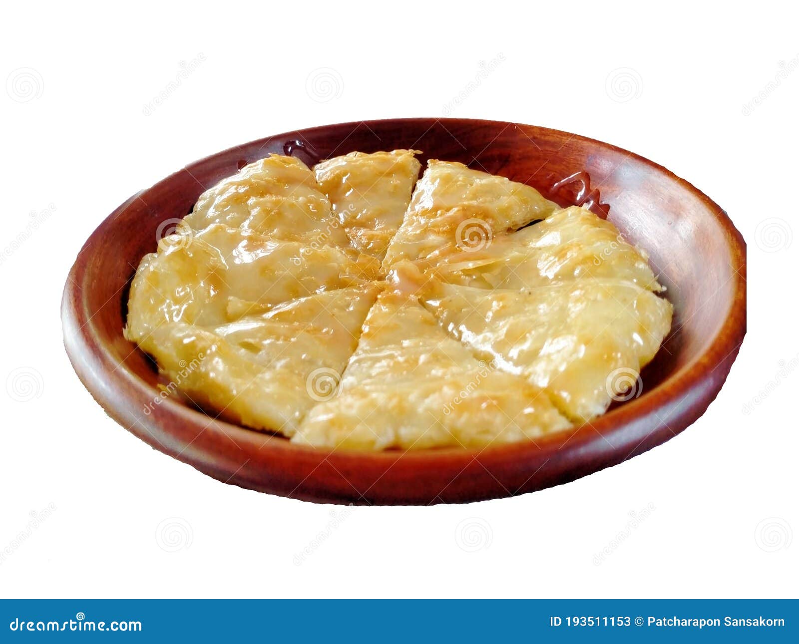 Thai Roti on the Disk Isolated on White Background,Thai Dessert Stock ...