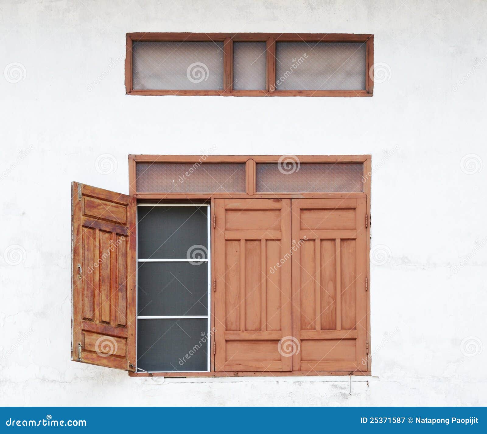 Thai Rural-style Wood Windows Stock Image - Image of countryside ...