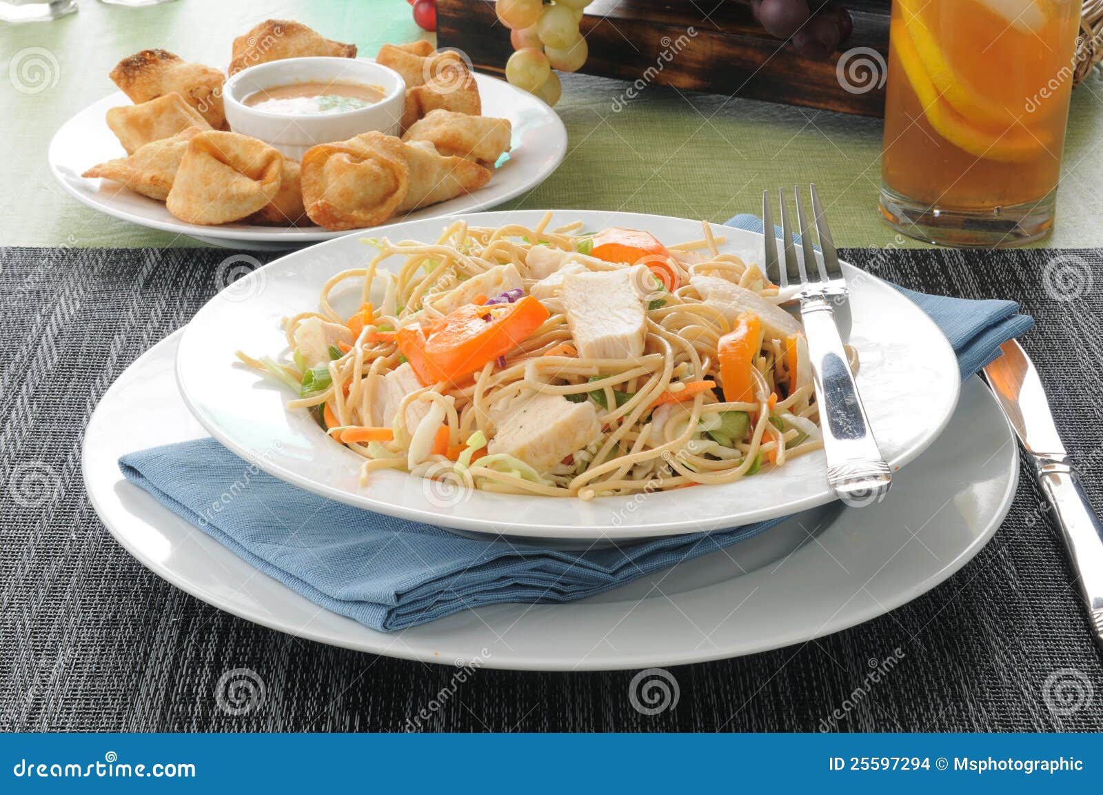 Thai Salad with Crab Rangoon Stock Photo - Image of meat, peppers: 25597294