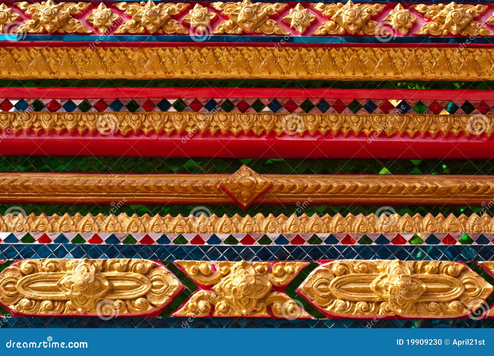 Thai Sculpture Handcraft Of Temple Wall Stock Photo - Image of worship ...
