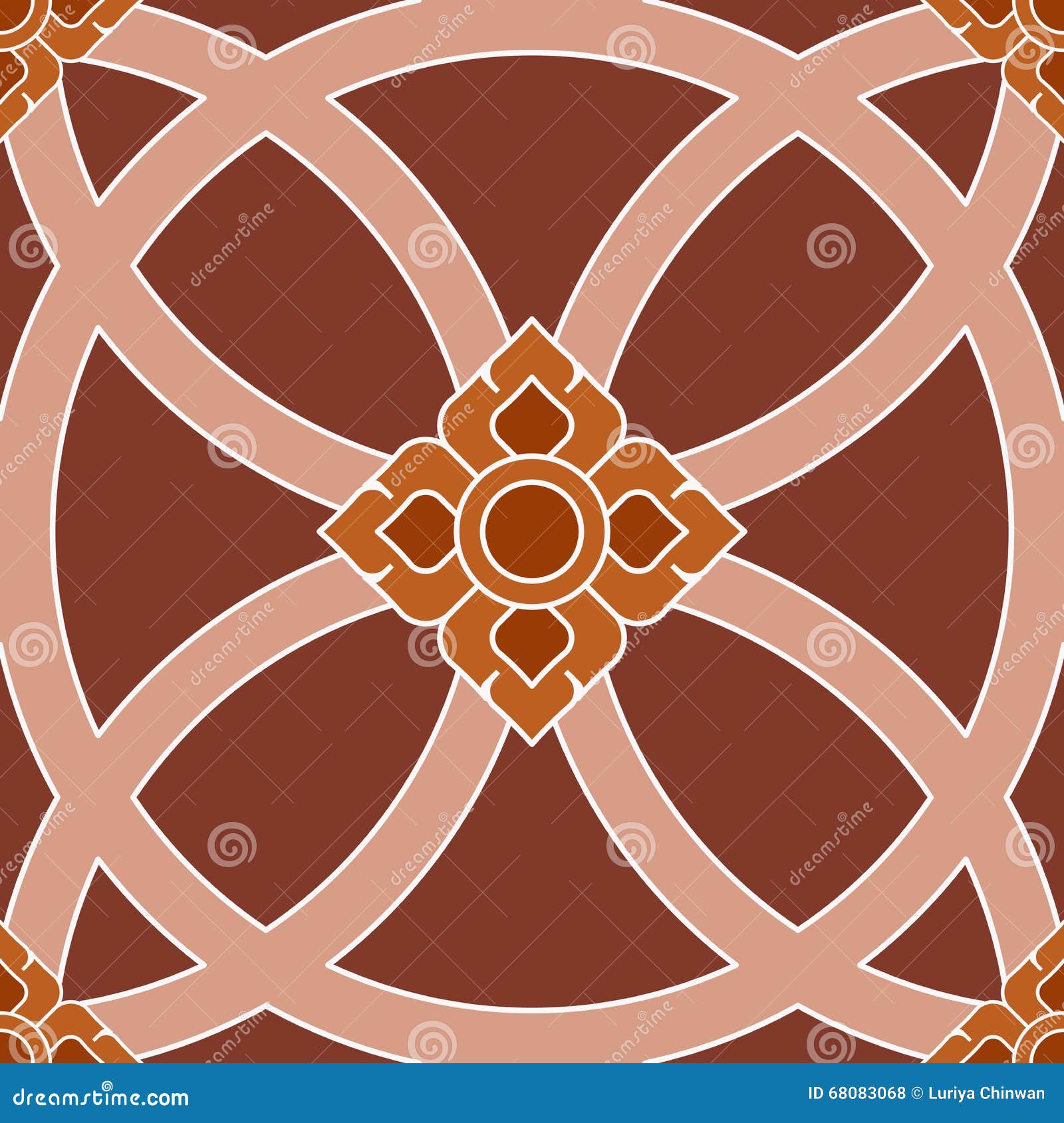 Thai Seamless Pattern Square Pattern Stock Vector - Illustration of ...